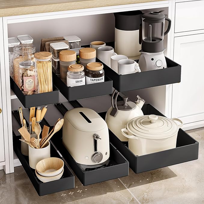 SOLEDI 3 Pack Pull Out Cabinet Organizer, Pull Out Drawer for Kitchen ...