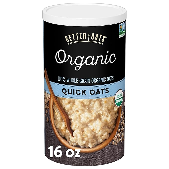 Amazon.com : Better Oats Organic Quick Oats, Organic Oats for Quick ...