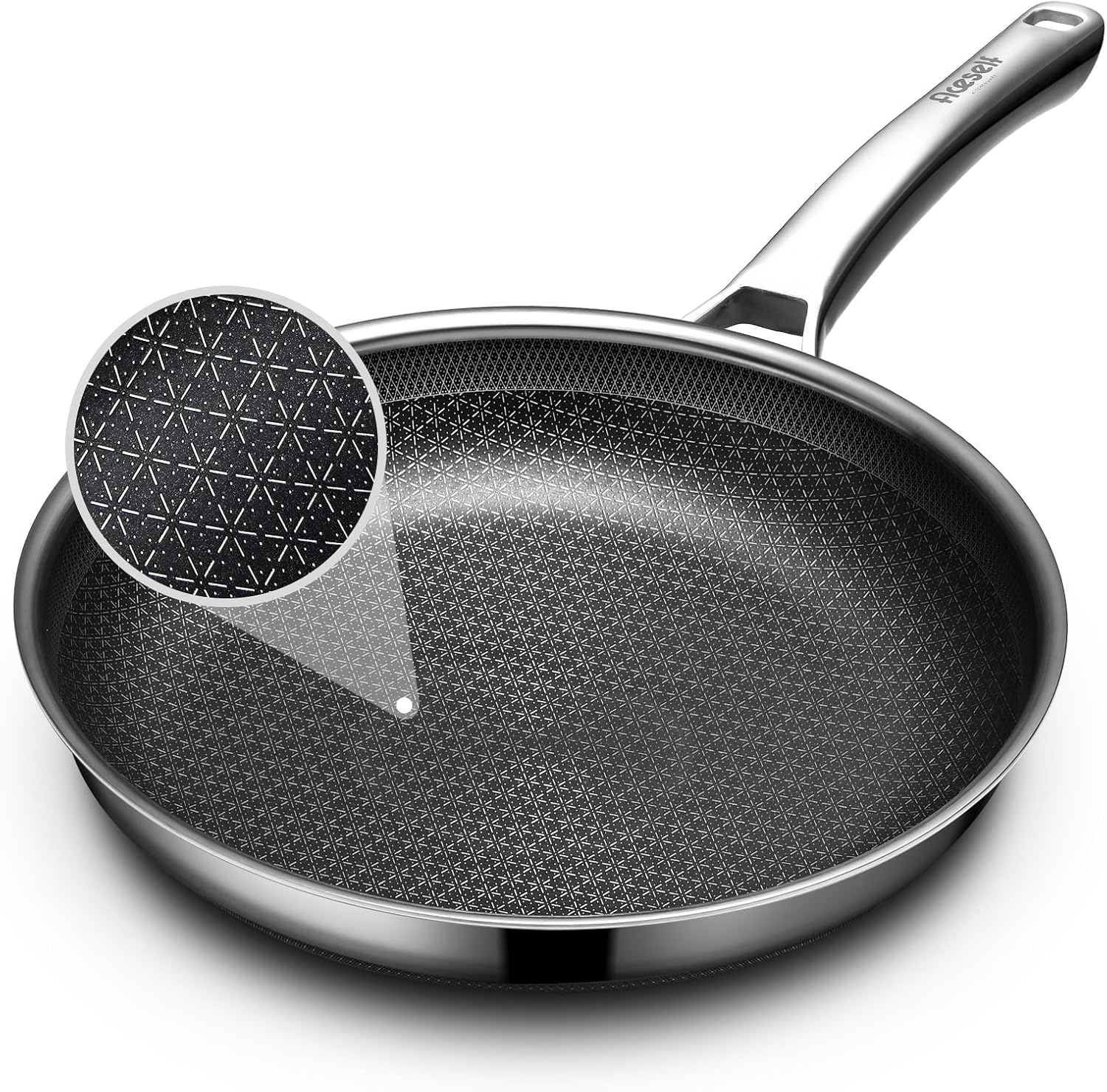 Amazon.com: LIGTSPCE Non Stick Frying Pans, 12 inch Hybrid Frying Pans ...