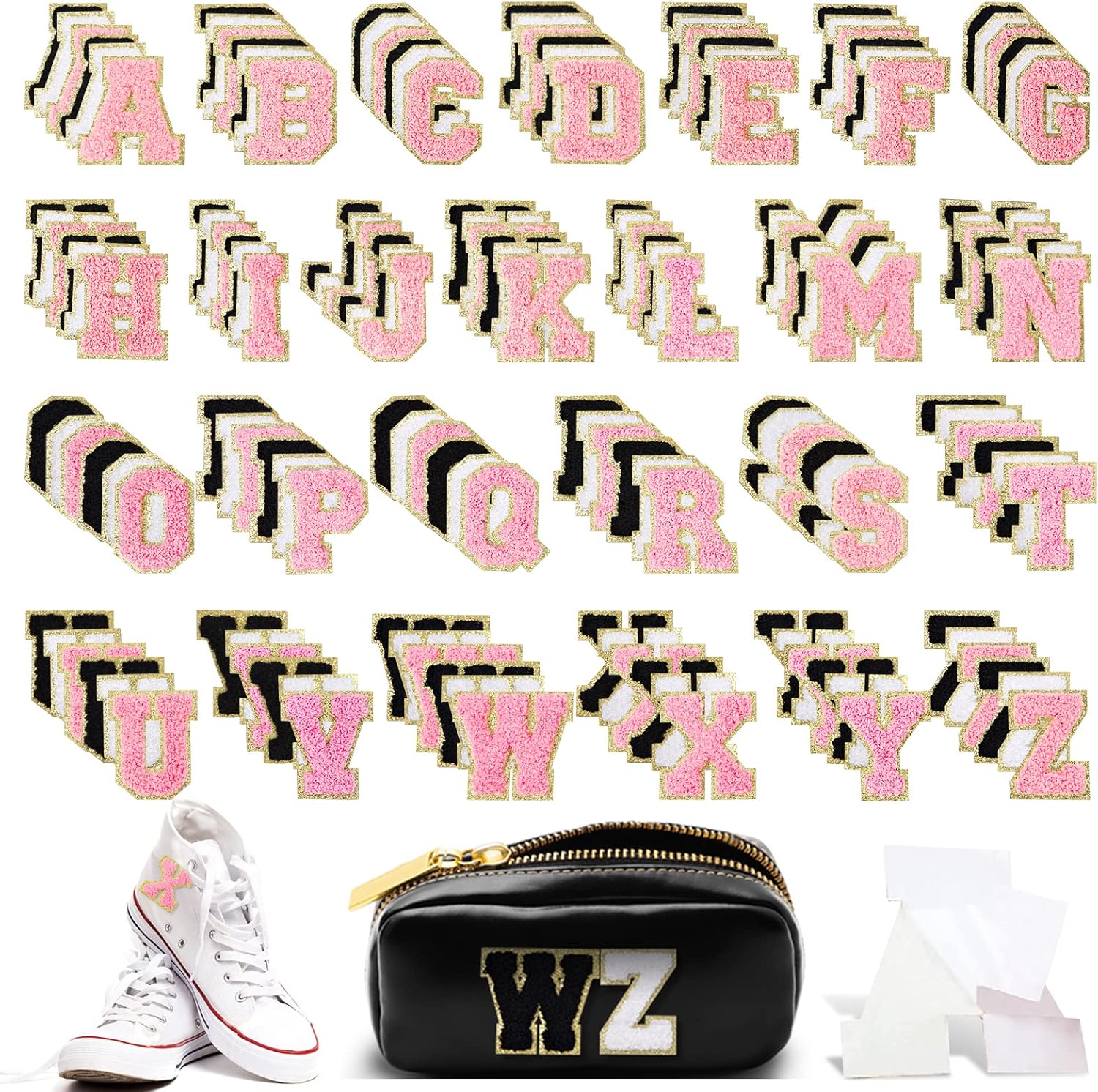 Amazon.com: 156 Pieces Chenille Letter Patches Self Adhesive Letter ...