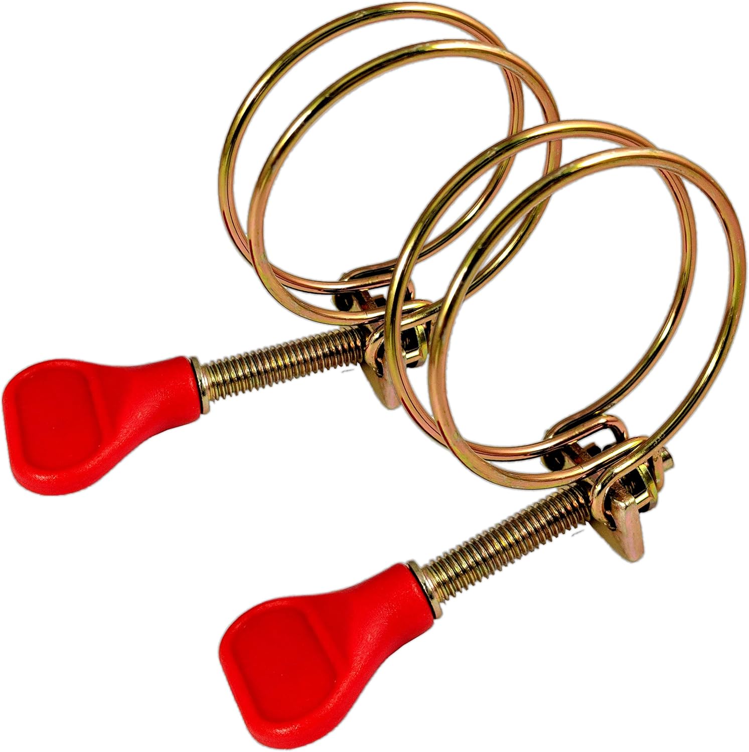 2X Double Wire Hose Clamps Red - 32-40mm - for 1.25" Ribbed Hosing ...