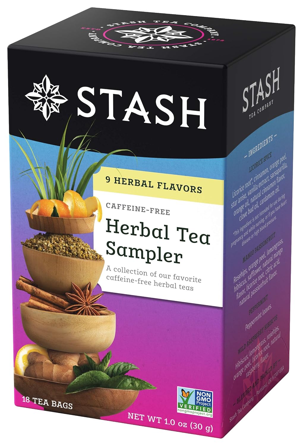 Amazon.com : Stash Tea Herbal Tea Sampler, Nine Flavor Variety Pack, 18 ...