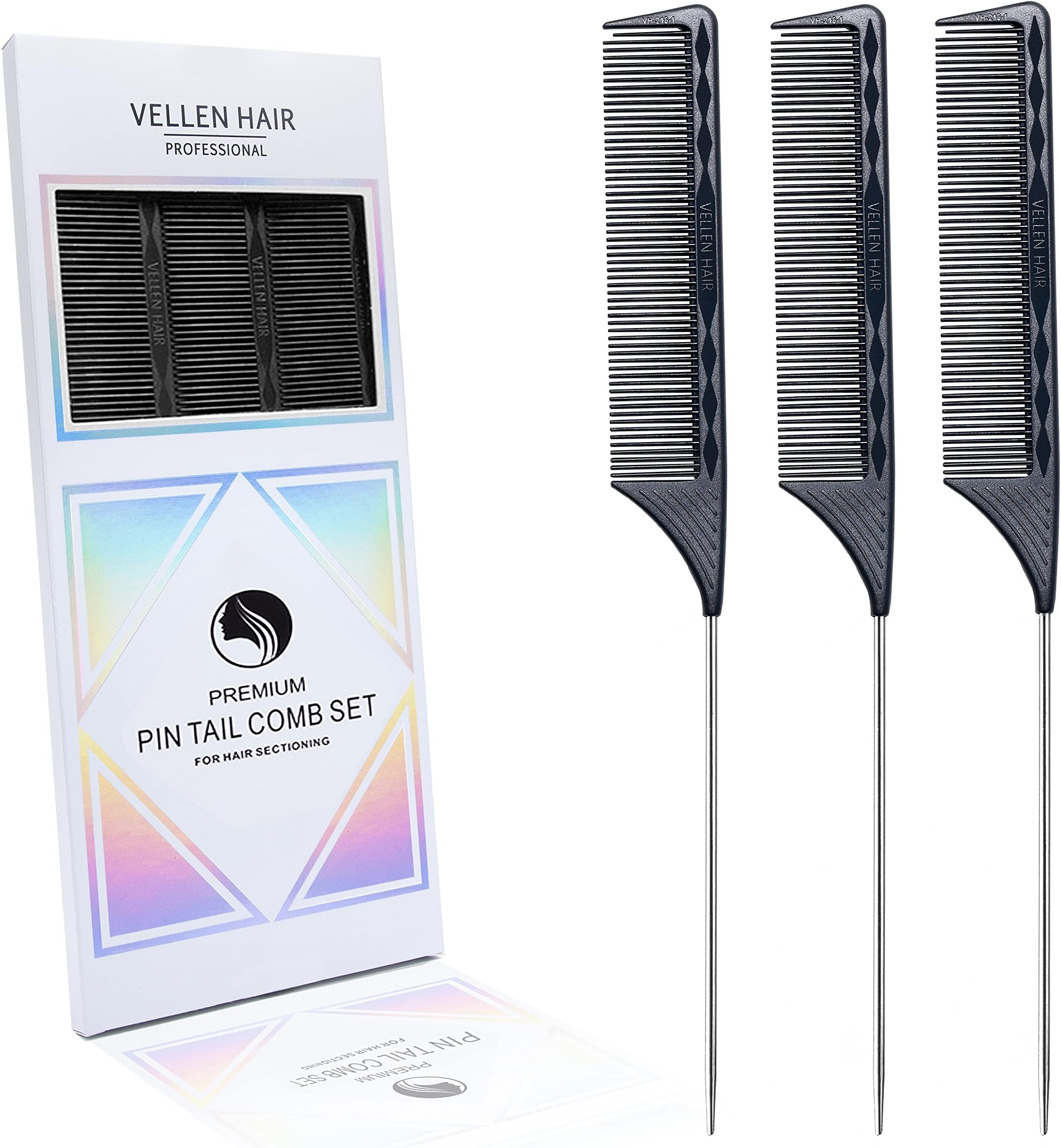 Amazon.com : Vellen Hair Professional 9" Needle Handle Combs for Hair ...