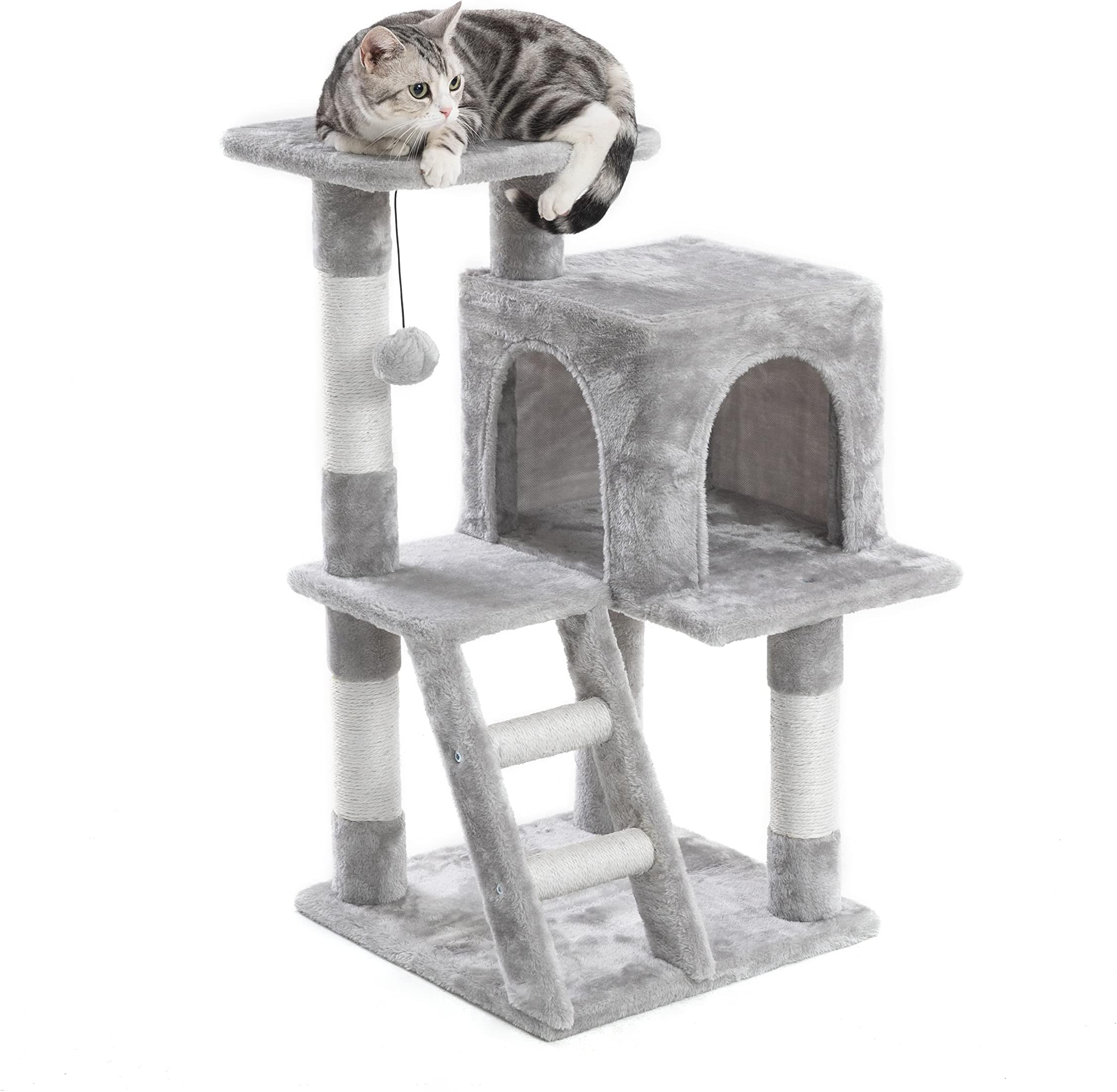 Catreaier Cat Tree, 30-Inch Multi-Level Cat Tower with Scratching Posts ...