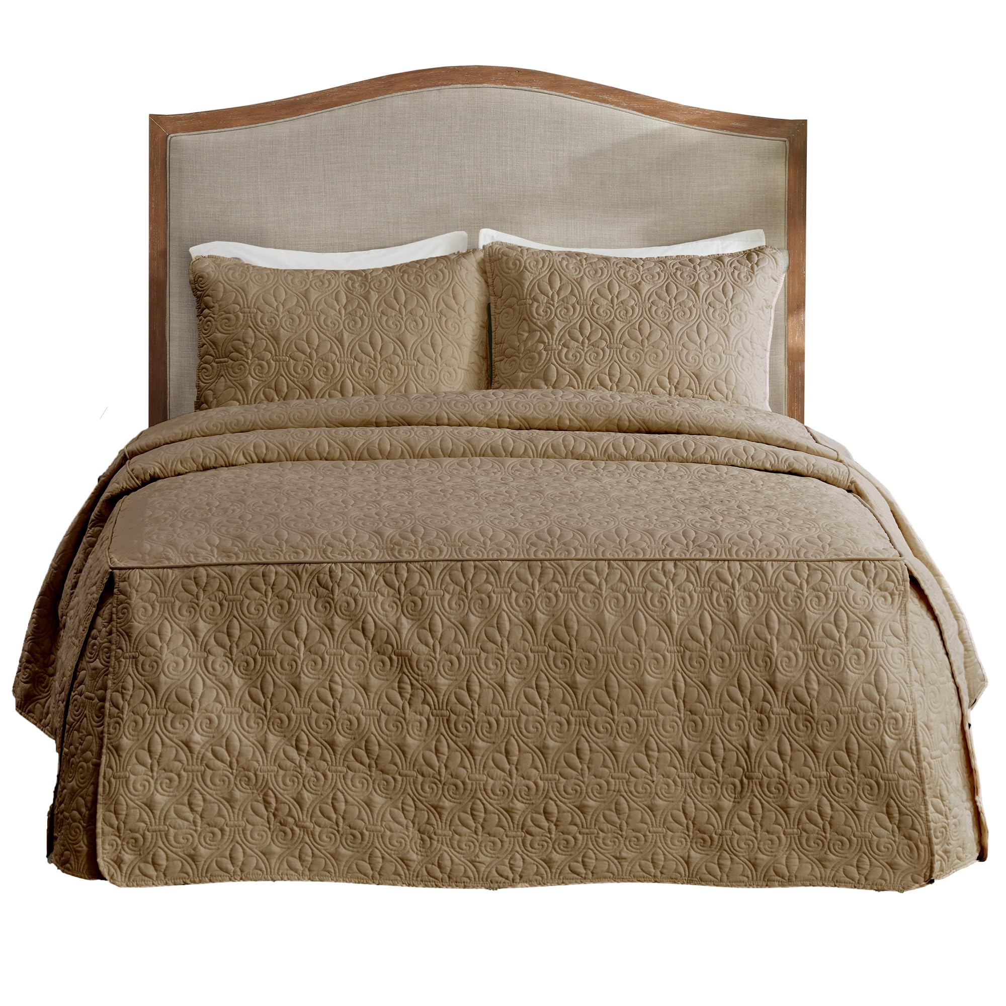 Amazon.com: Madison Park Quebec Split Corner Quilted Bedspread Classic ...