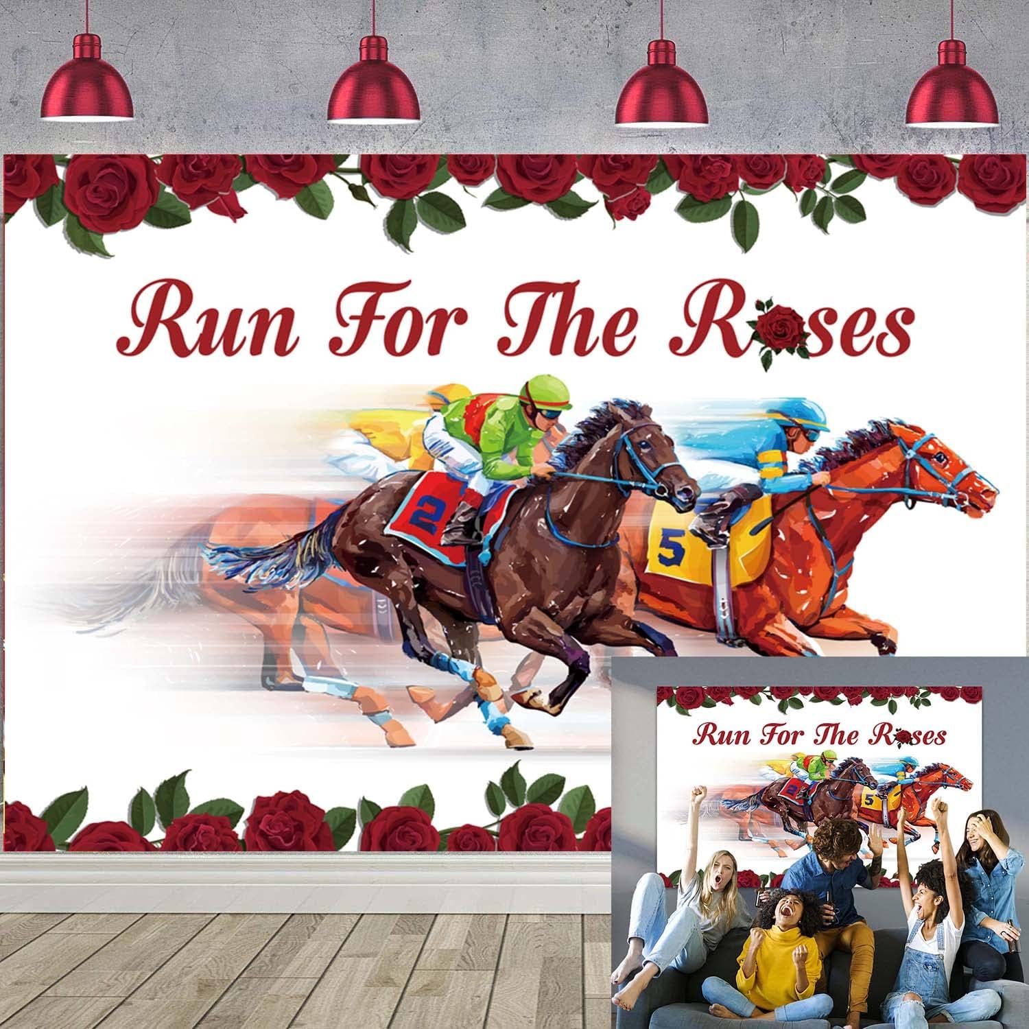 Amazon.com : Run for The Roses Backdrop for Kentucky Derby Photography ...