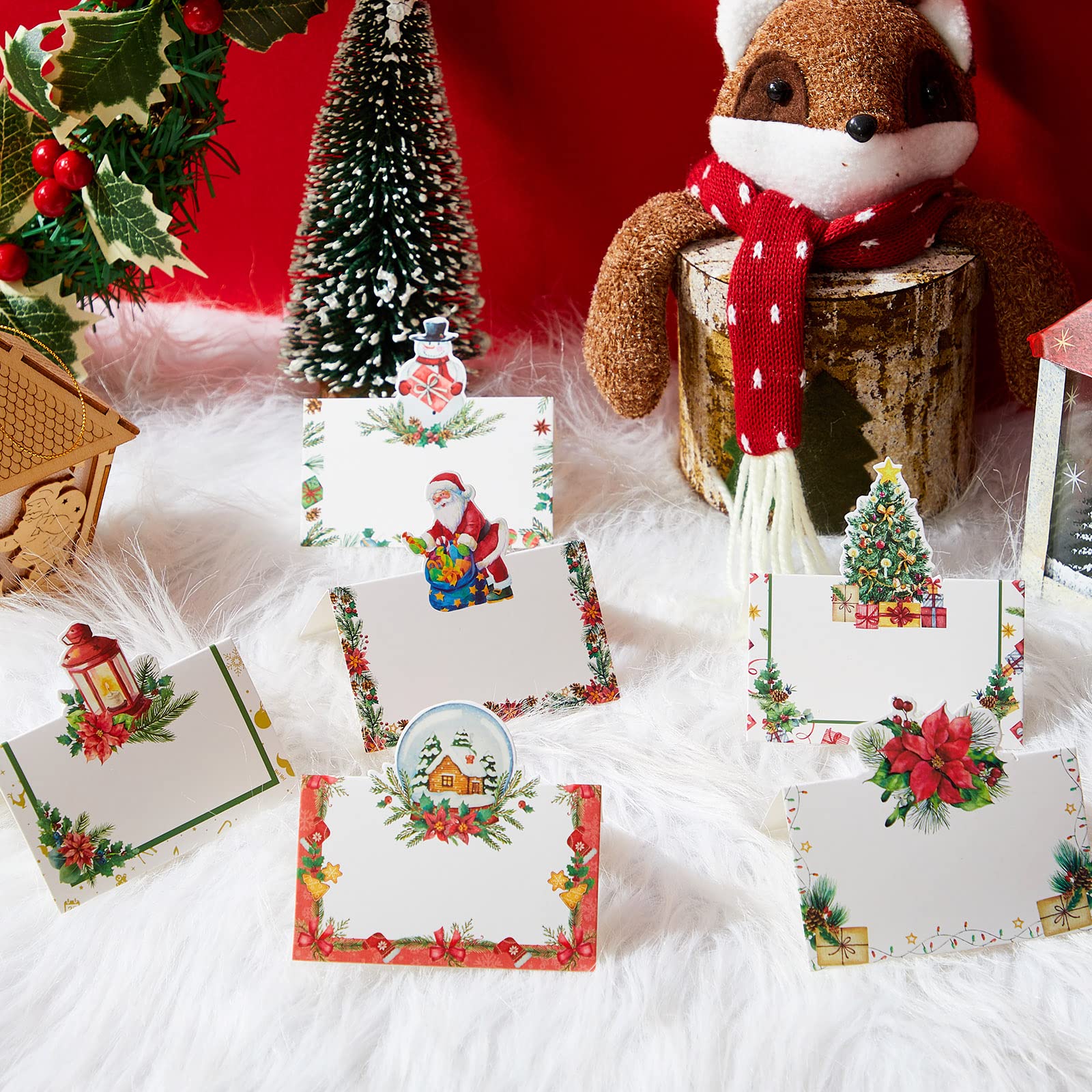 Rustic Name Cards Christmas Personalised Christmas Kraft Place Name