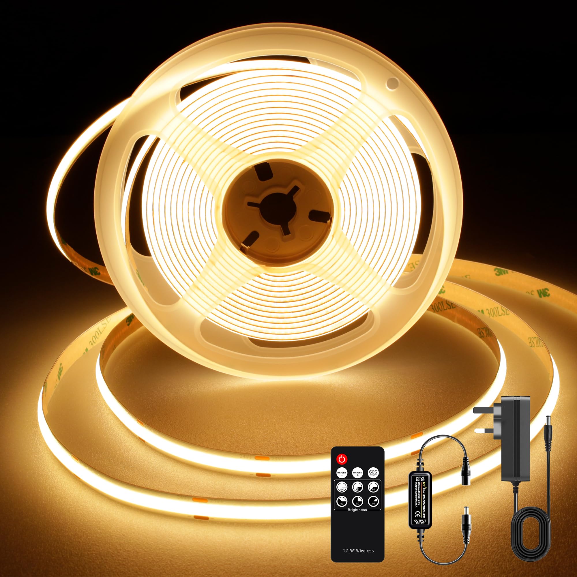 TTWAY COB LED Strip Lights 2700K, Dimmable LED Strip Kit, Super Bright ...