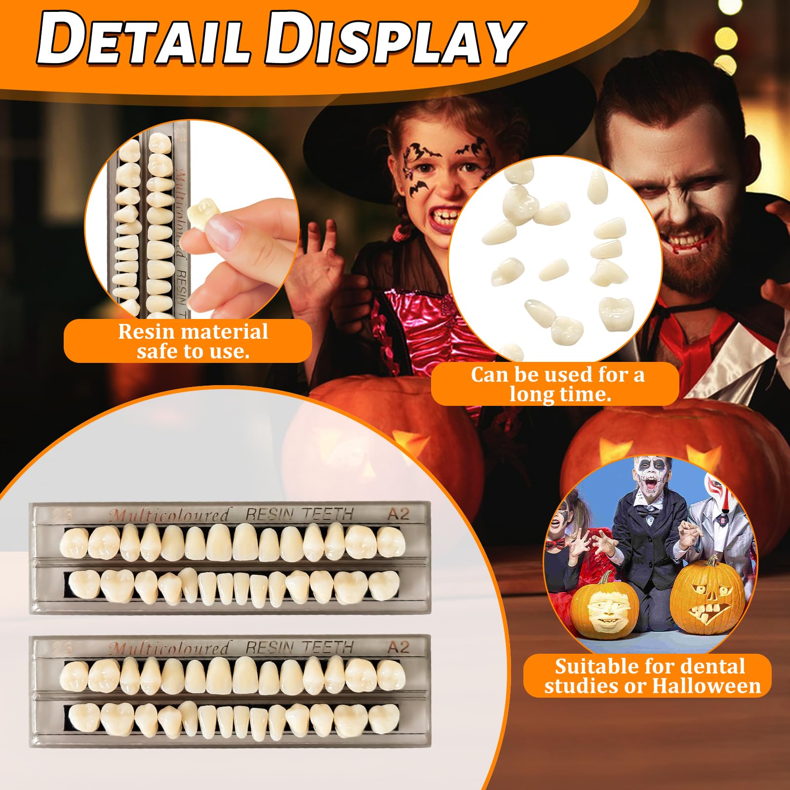 Snapklik.com : 56 Pieces False Teeth, 2 Sets Whole Teeth Synthetic ...