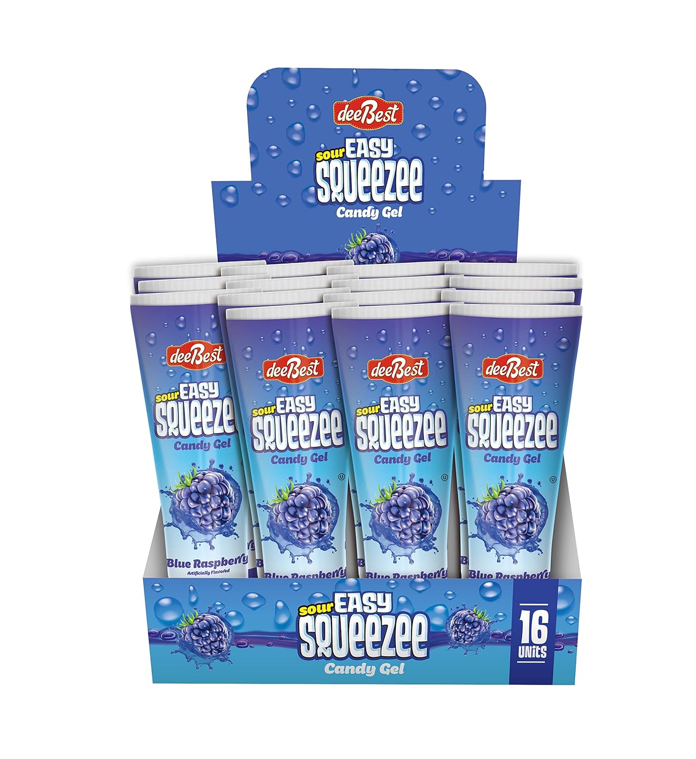 Amazon.com: Dee Best Sour Easy Squeeze Candy Blue Raspberry Flavors ...