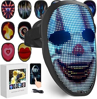 Amazon.com: MEGOO Led Mask with Bluetooth Programmable,Ultra-light-thin ...
