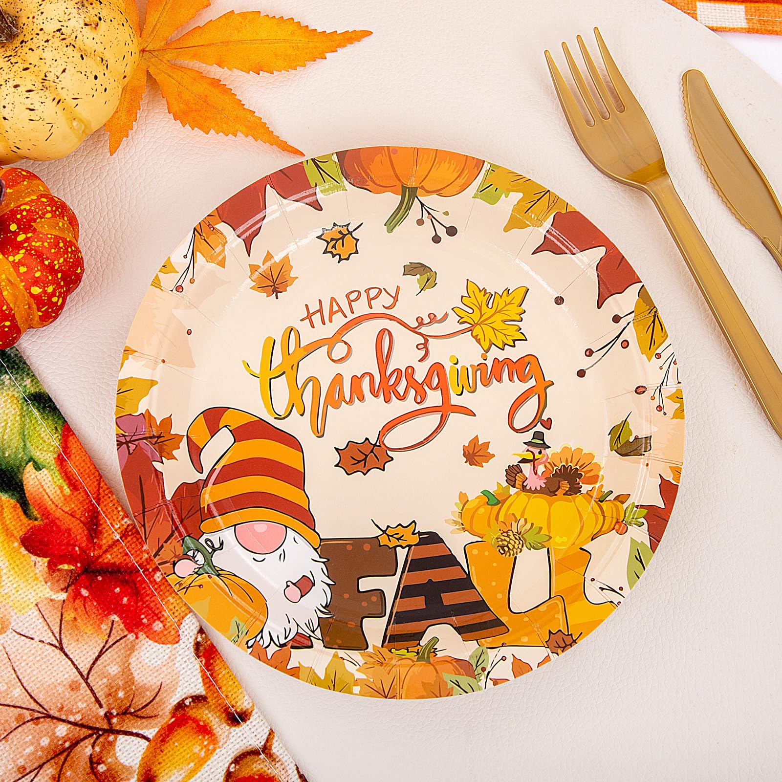 Rubtlamp 180Pcs Thanksgiving Paper Plates, Fall Party Paper Plates ...