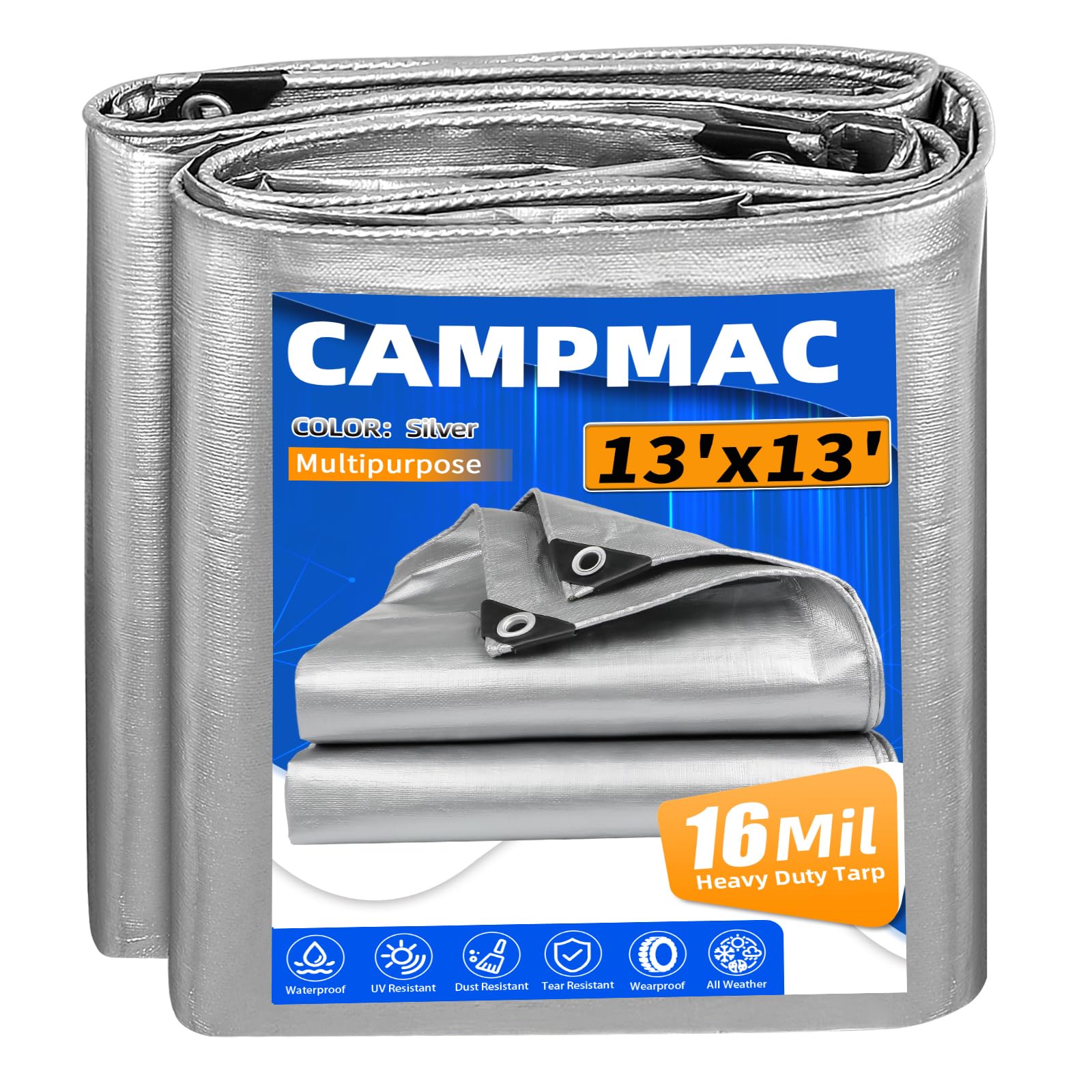Snapklik.com : Heavy Duty Tarp, 16 Mil Thick, High Durability
