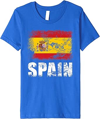 Amazon.com: Spain Flag T-Shirt | Espana Flag Spanish Madrid Tee ...