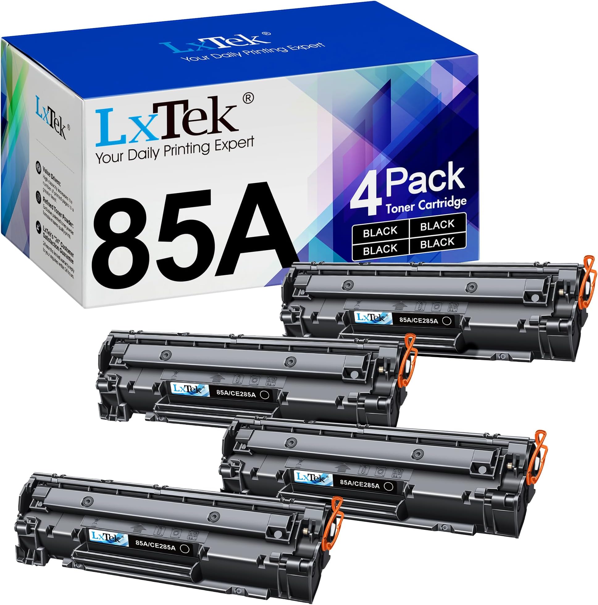 LxTek 4-Pack 85A Toner Cartridge Compatible Replacement for HP 85A ...