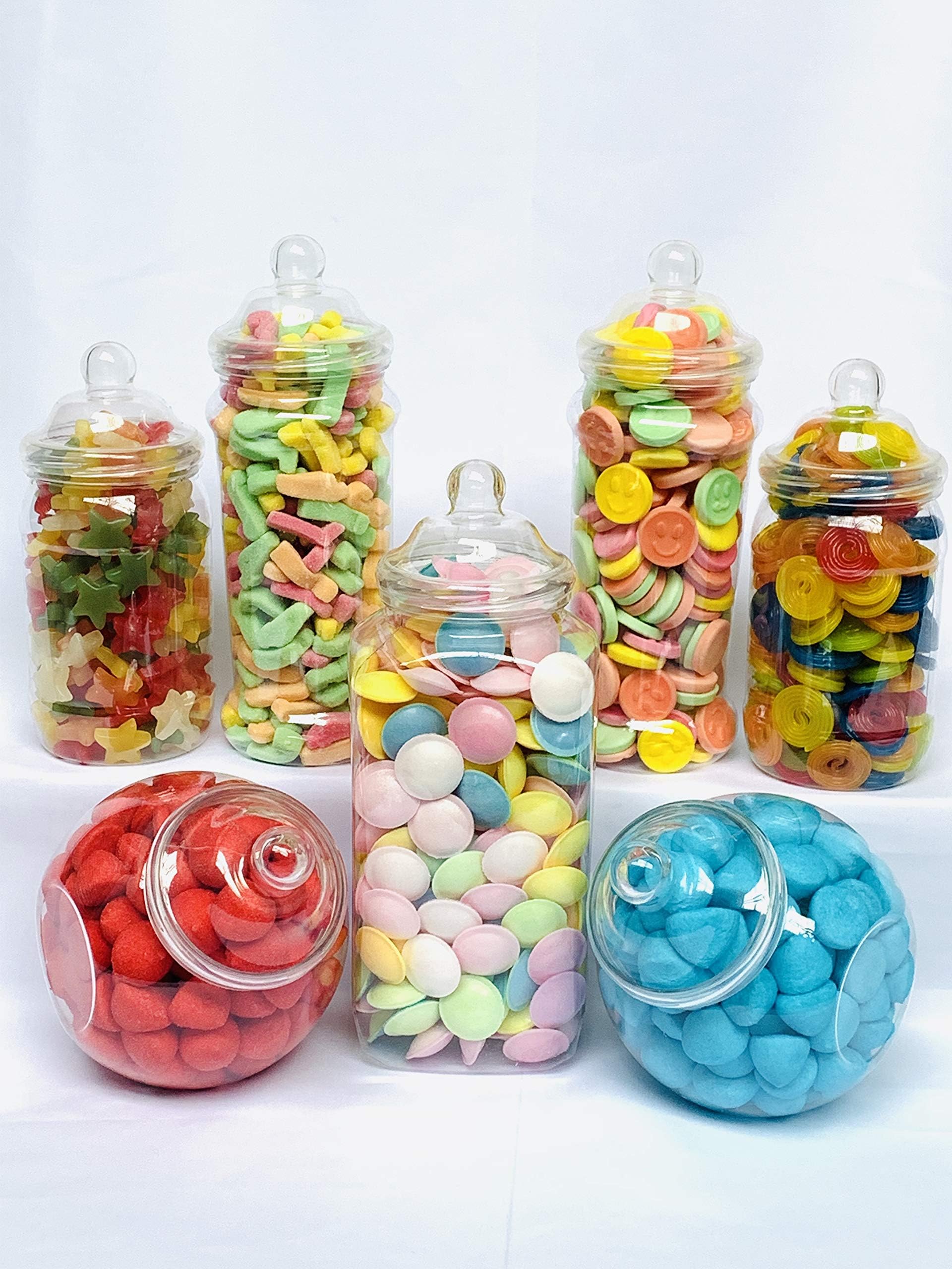 7 Retro Large Plastic Sweet Jars for Pick & Mix, Victorian Sweet Shop ...