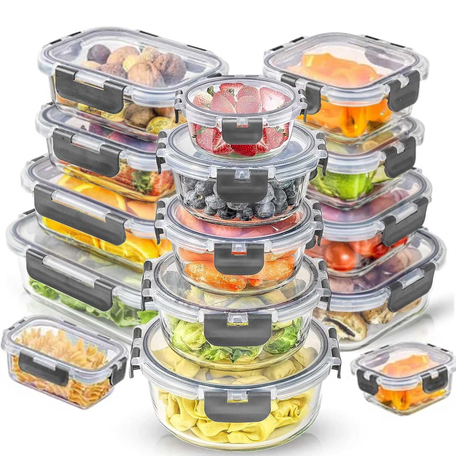 Amazon.com: stusgo Glass Food Storage Container Set, Leak Proof Glass ...