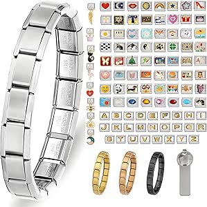 Amazon.com: Custom Italian Charm Bracelet,10/15/20 Personalized DIY ...