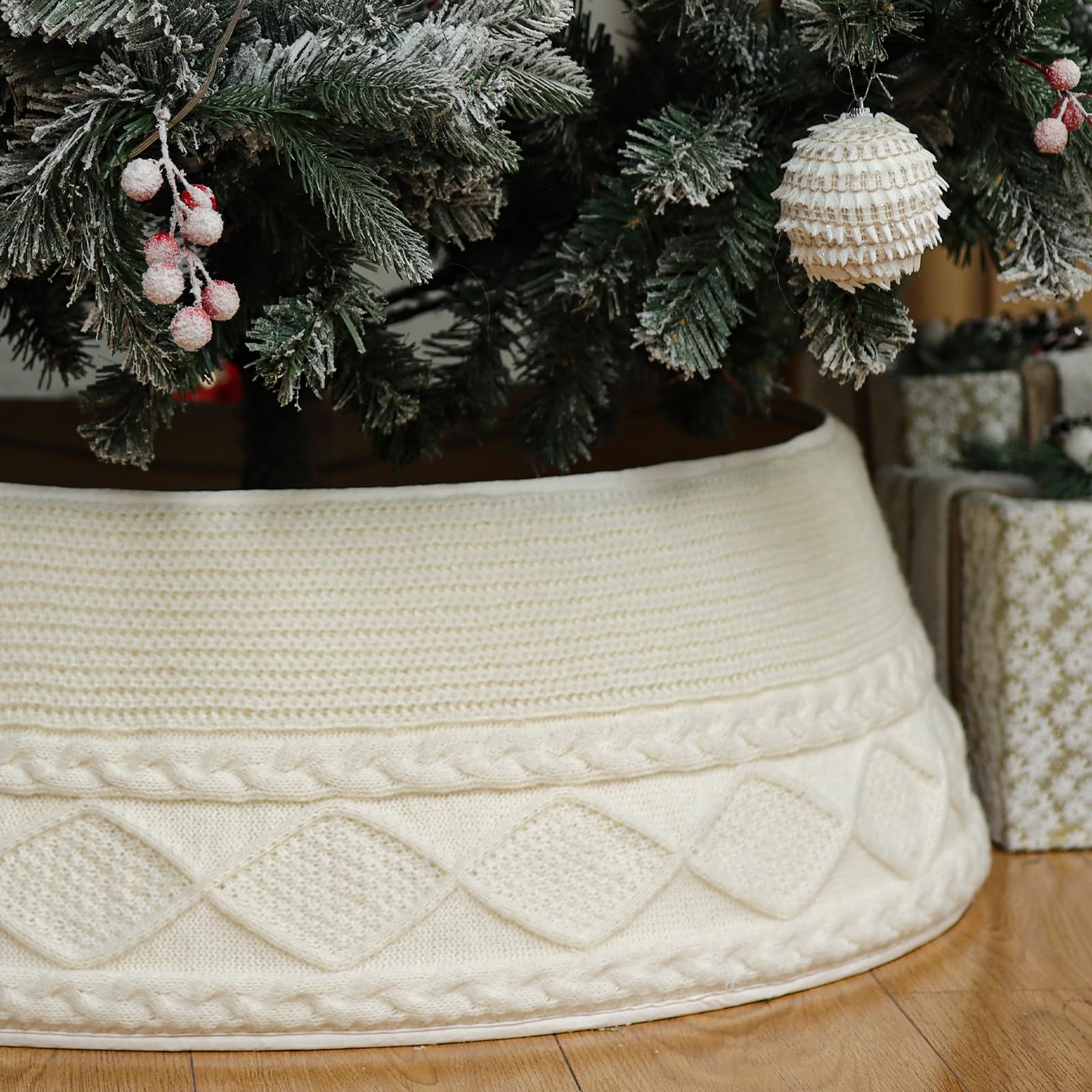 Amazon.com: Yoochee Knitted Christmas Tree Collar - 30'' Christmas Tree ...