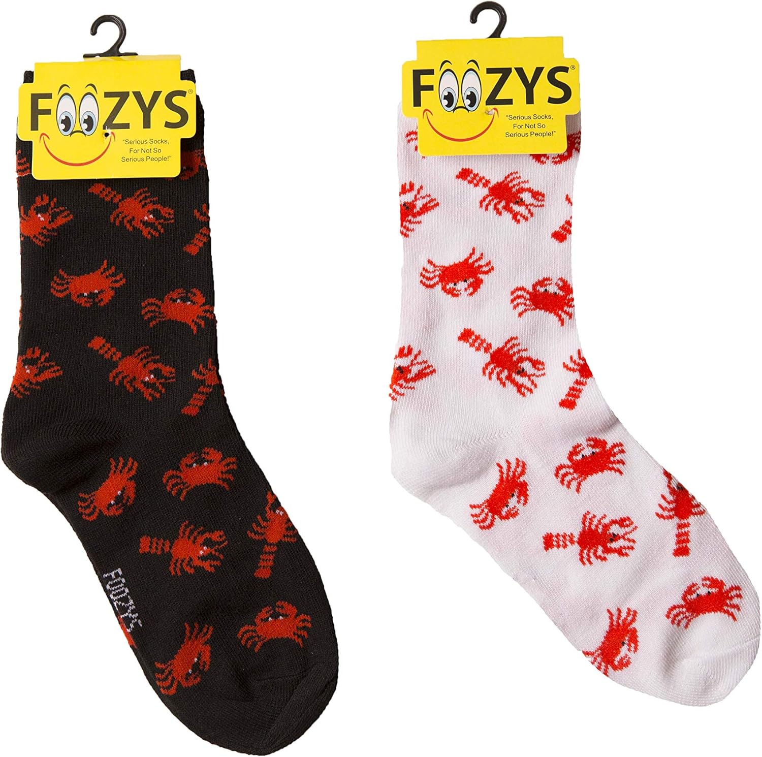Amazon.com: Foozys Women’s Crew Socks | Lobsters & Crabs Island Oasis ...