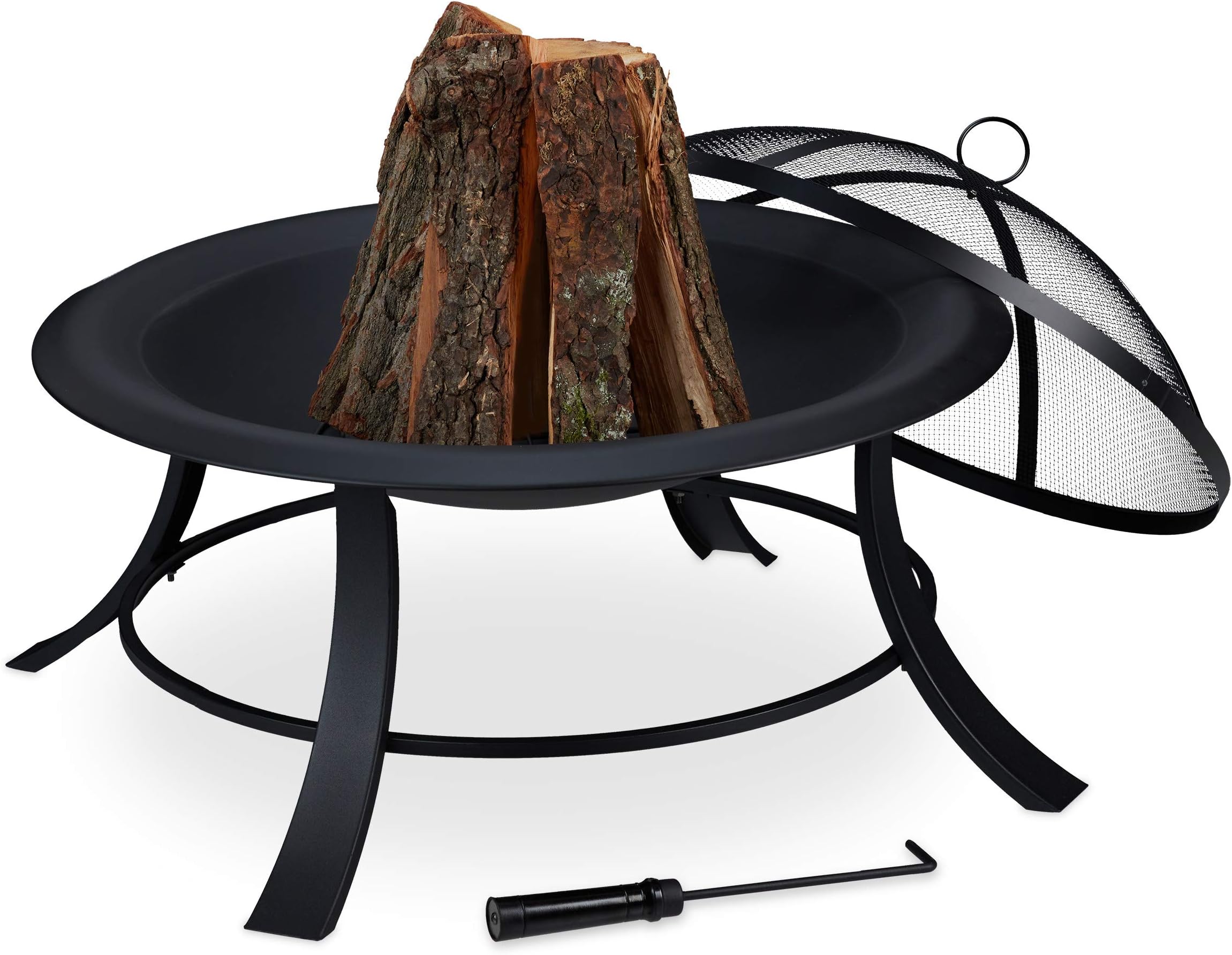 VOUNOT® Brasero Exterior para Jardín y Terraza, 3 en 1 Metal Fire Pit ...