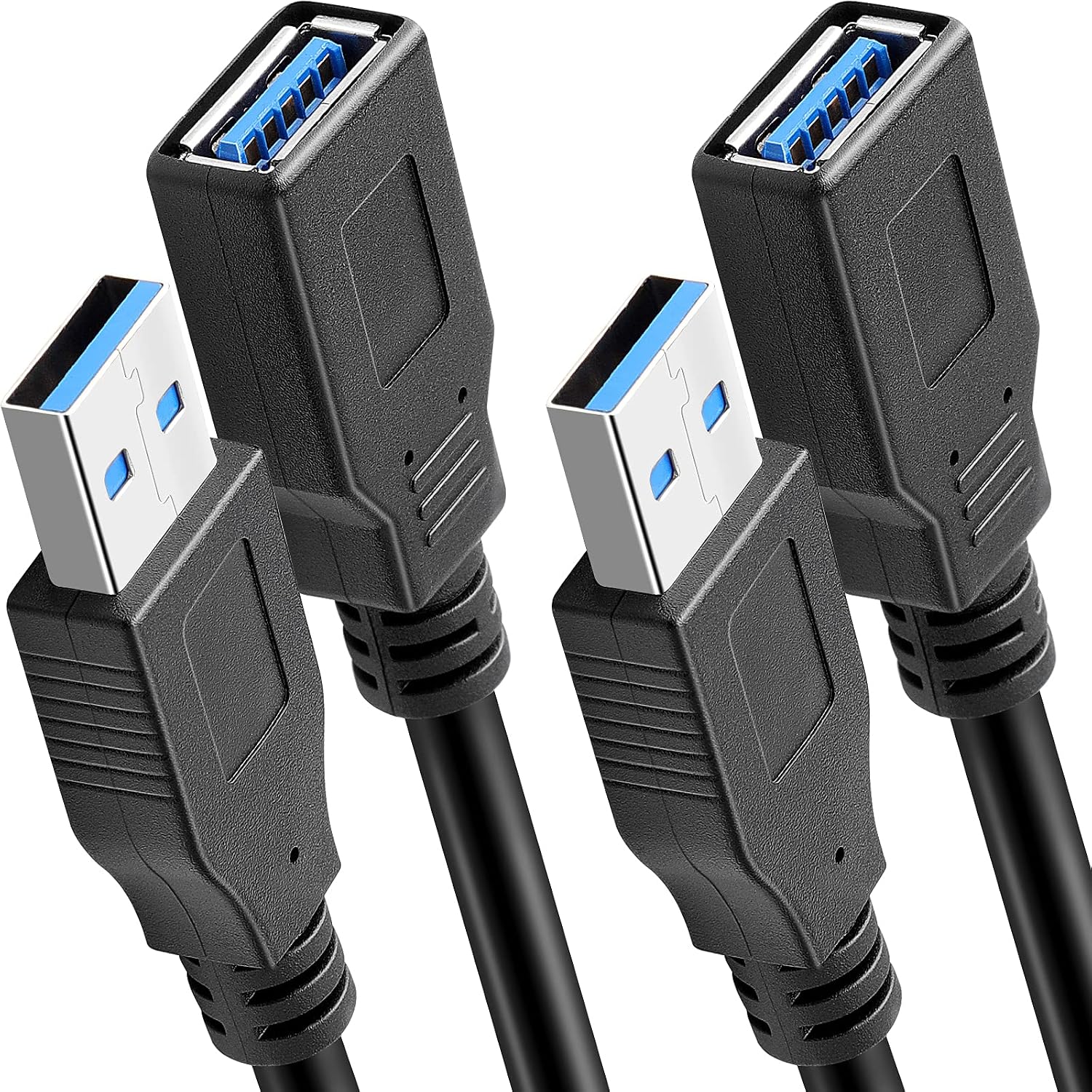 Pasow 2 Pack USB 3.0 Extension Cable SuperSpeed Type A Male to Female ...