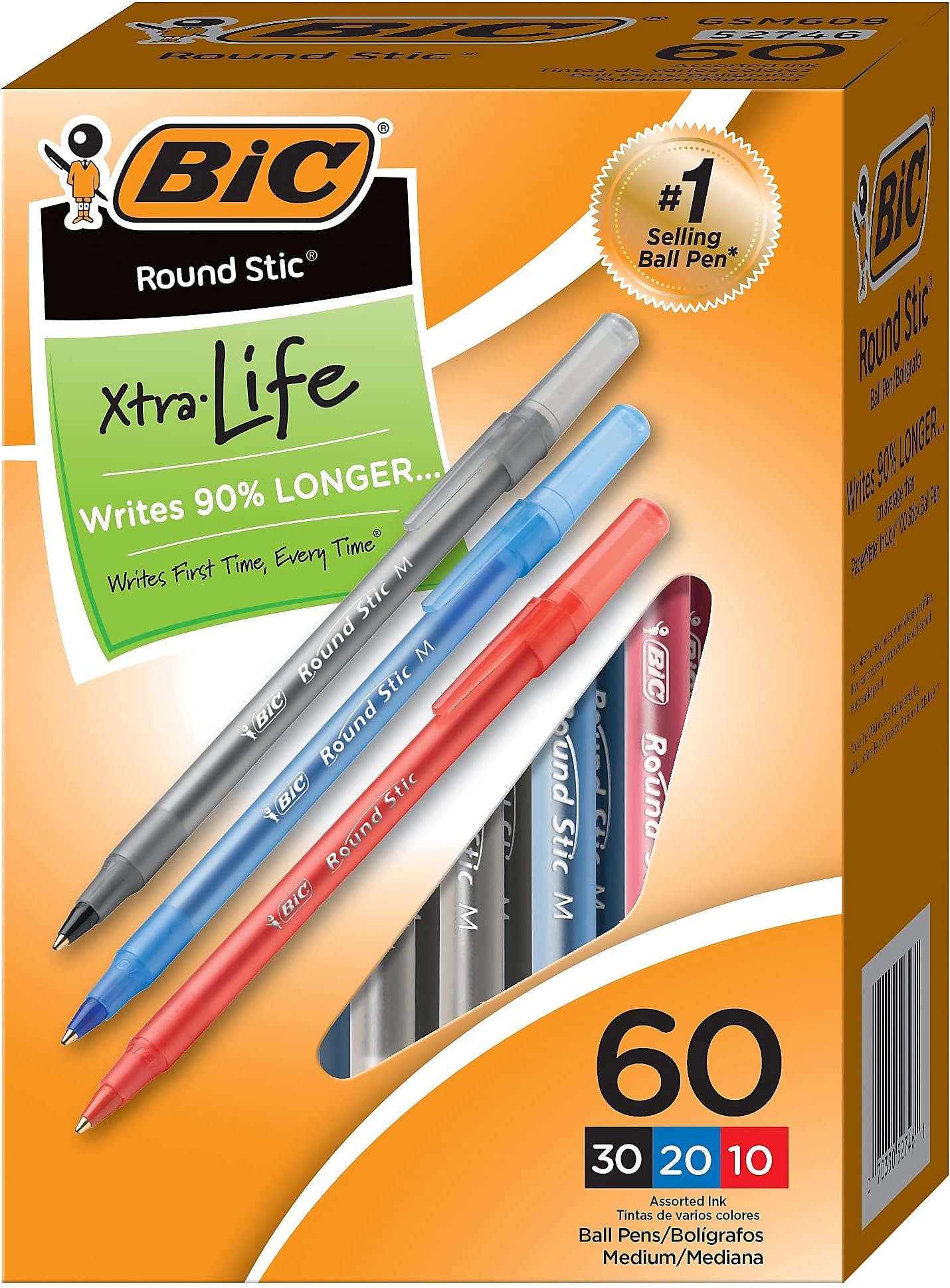Bic Stic Xtra Life Round Ball Pen : Amazon.co.uk: Stationery & Office ...