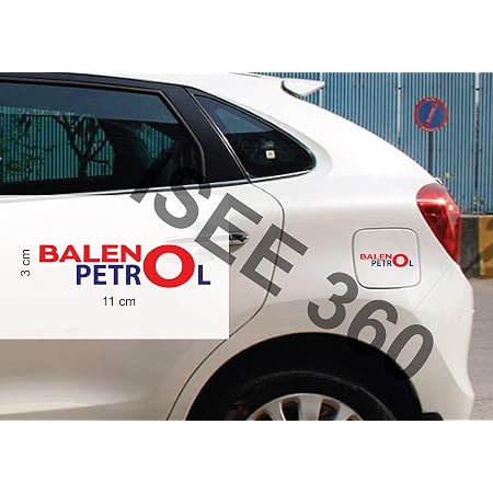ISEE 360® Suzuki Baleno Petrol Car Stickers for Tank Vinyl White and ...