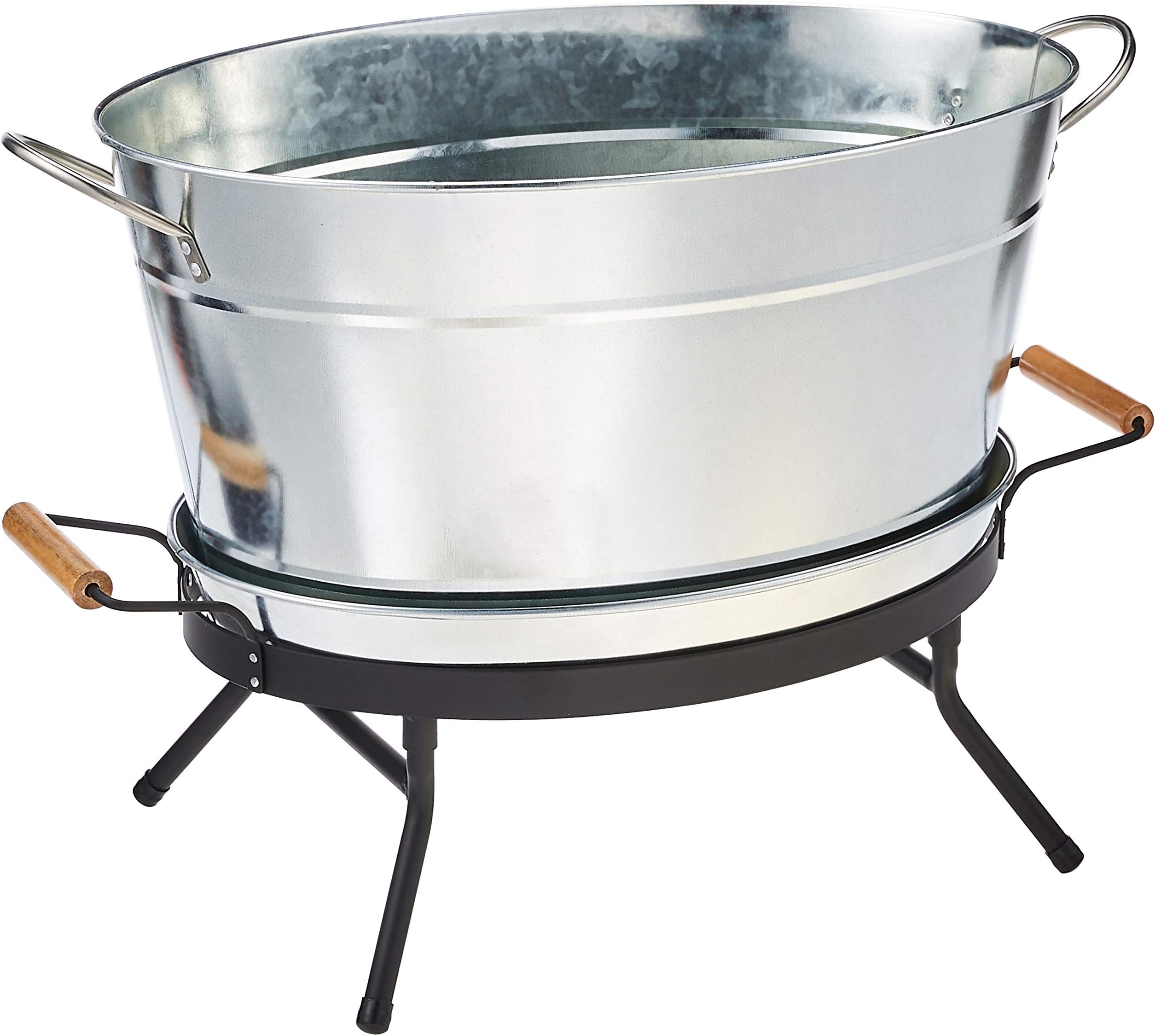 Amazon.com: Ziliny 2 PCS Galvanized Beverage Tubs Metal Drink Buckets ...