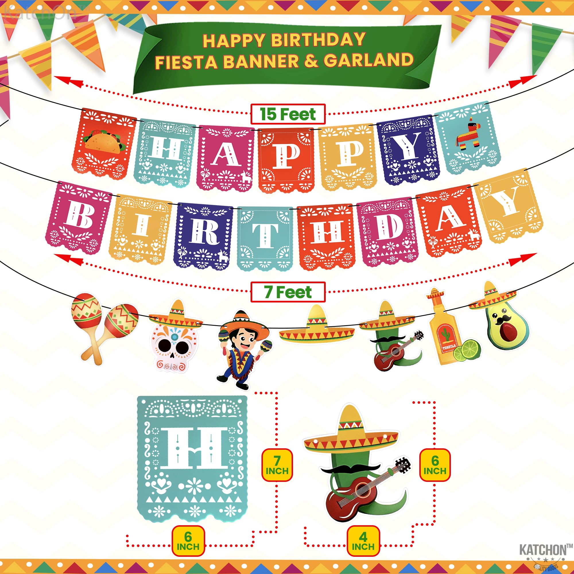 Snapklik.com : Mexican Birthday Banner - 15 Feet, Pre Strung Happy ...