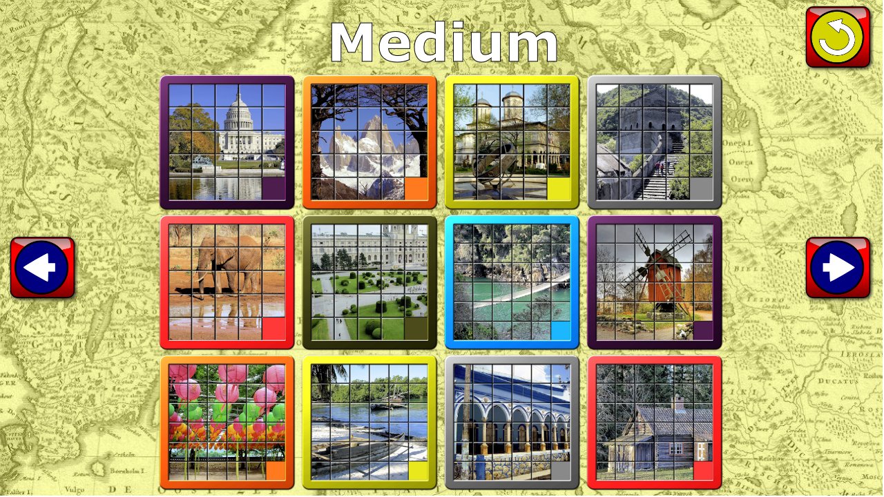 Kids Slide Puzzle World - 15 mystic squares shape rearranging mosaic ...