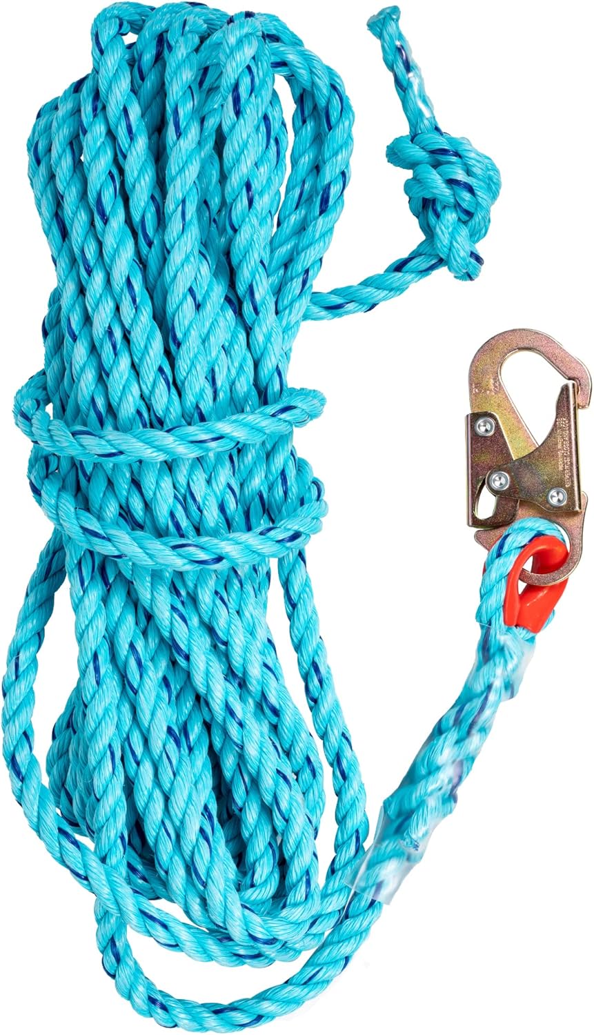 Amazon.com: Palmer Safety Fall Protection 50' Vertical Rope Lifeline ...