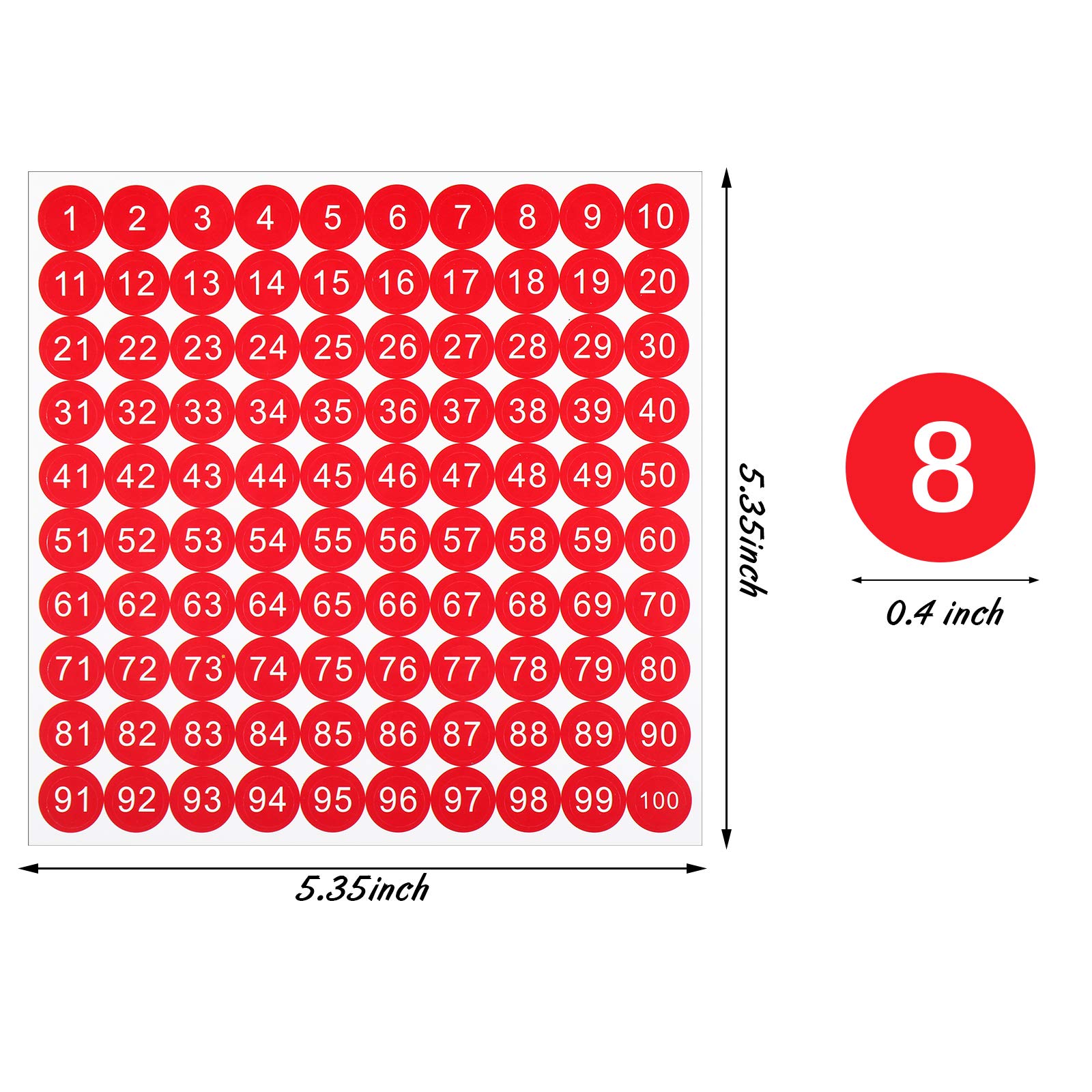 Snapklik.com : 25 Sheets 1 To 100 Vinyl Consecutive Number Stickers 0.4 ...
