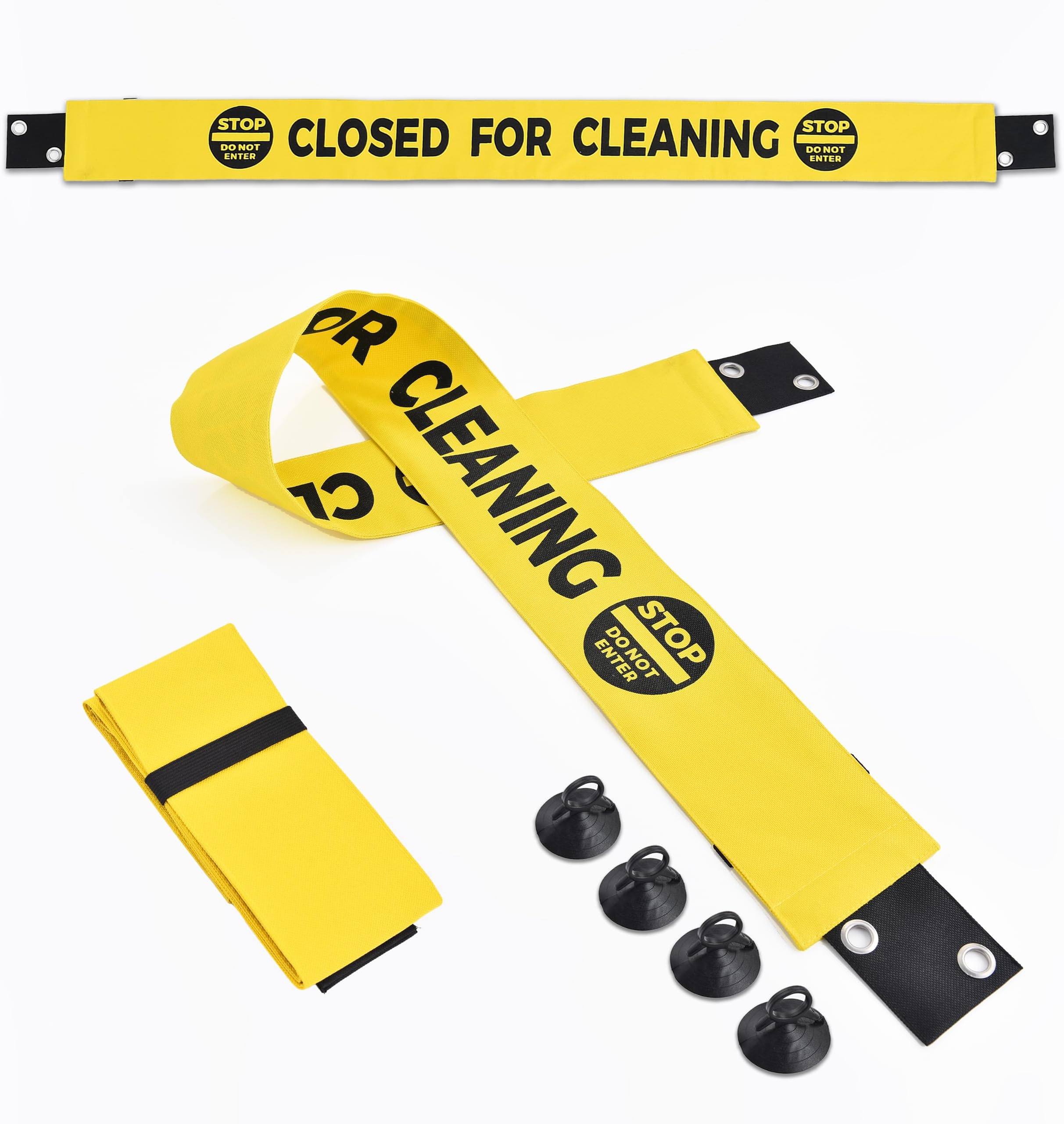 Restroom Closed for Cleaning Sign with Magnetic Ends and Suction Cups ...