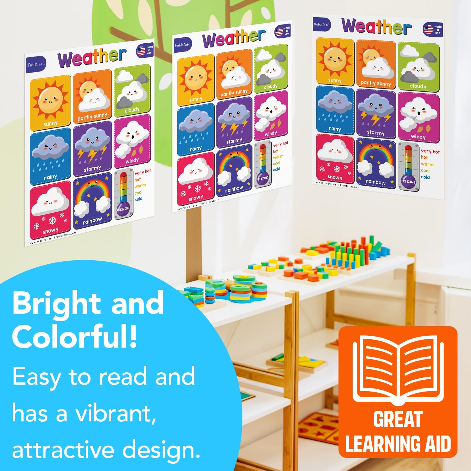 Snapklik.com : Weather Chart For Preschool To Grade 1 Kids Bright And ...
