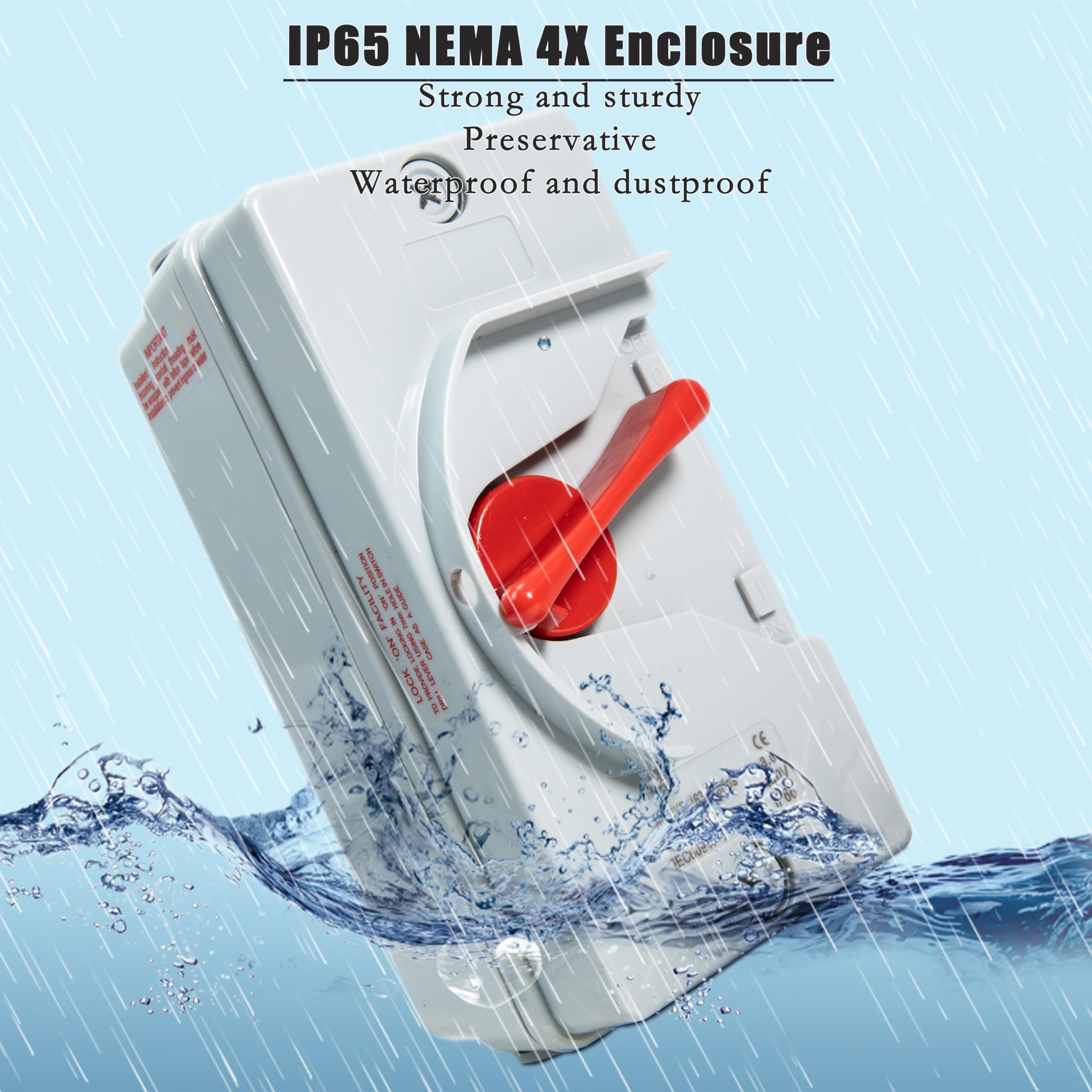 Snapklik.com : Enclosed Motor Disconnect Switch, 4Pole 63A IP66 ...