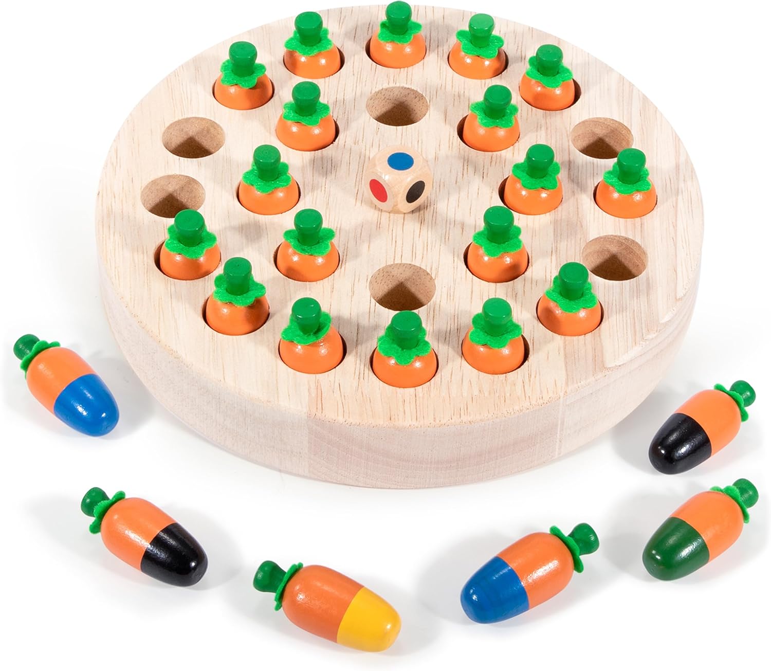 Carrot Memory Game, Wooden Matching Game for Kids Logical Thinking ...