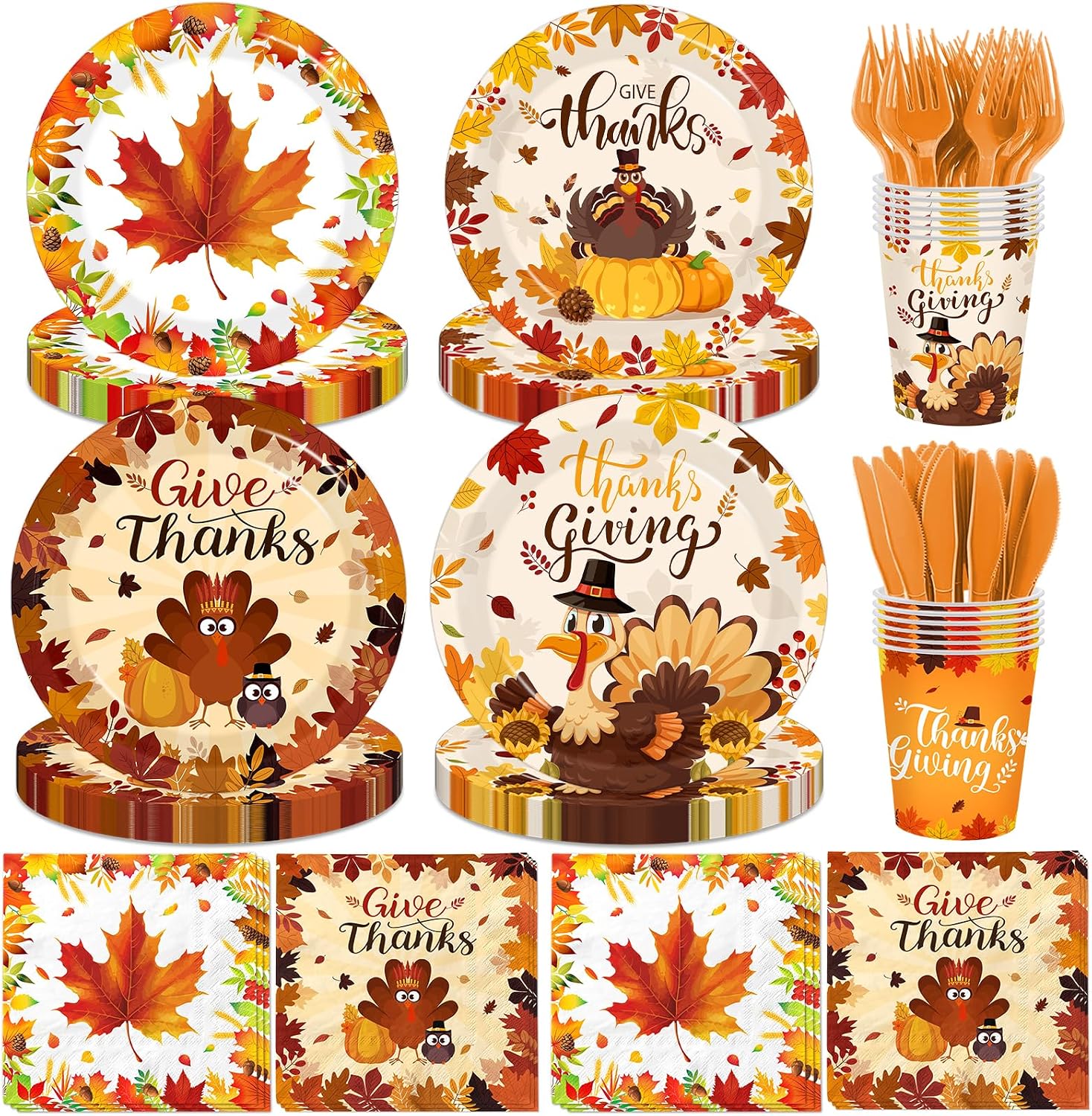 Amazon.com: OGMOGKW Thanksgiving Party Decorations - 144 Pcs ...