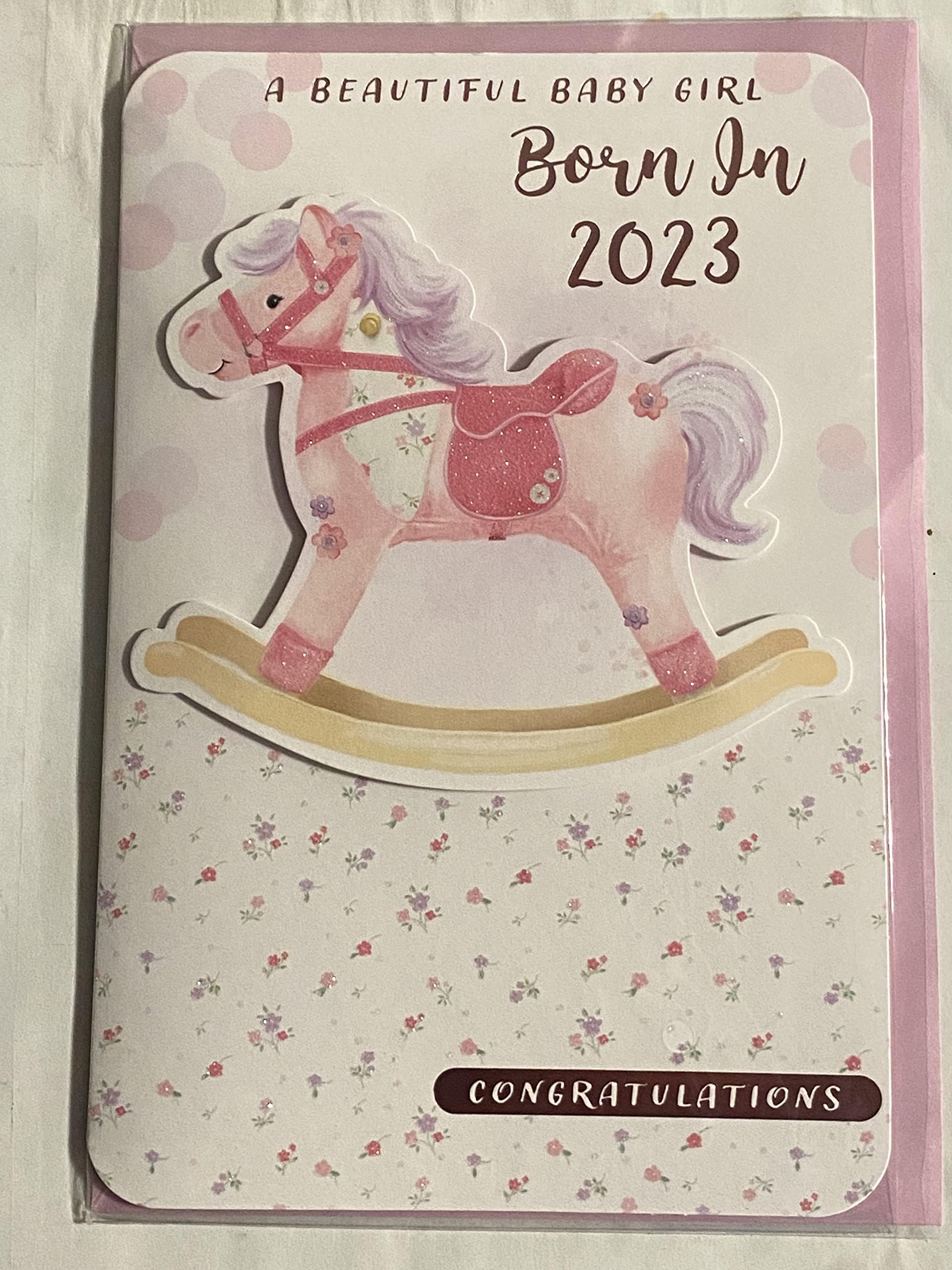 A Beautiful Baby Girl Born In 2023 Congratulations Card New Baby Your ...