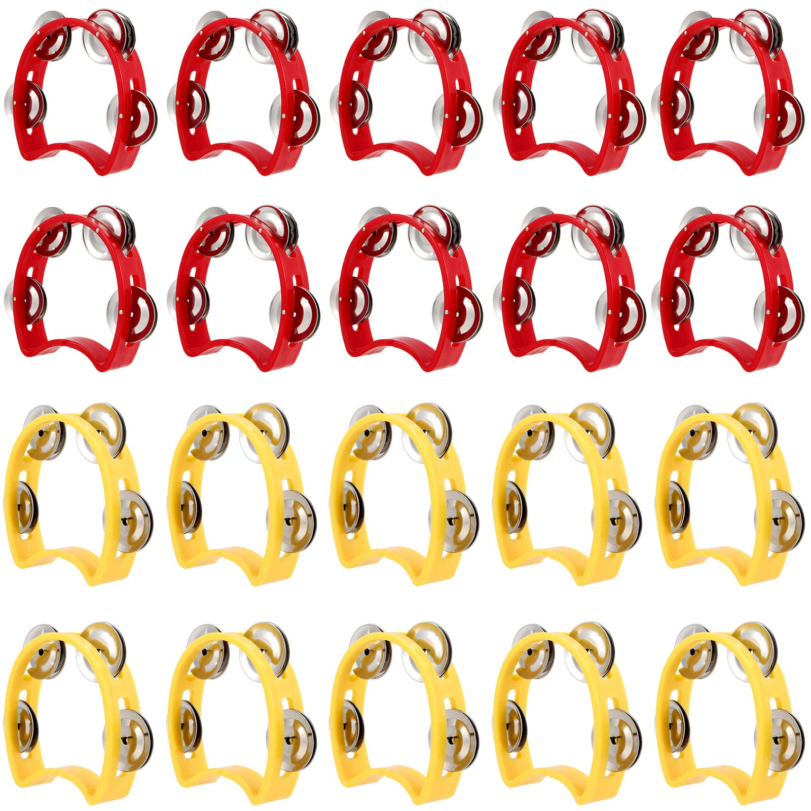 Snapklik.com : MUKLEI 20 Pack 4 Inch Mini Handheld Tambourine, Plastic ...