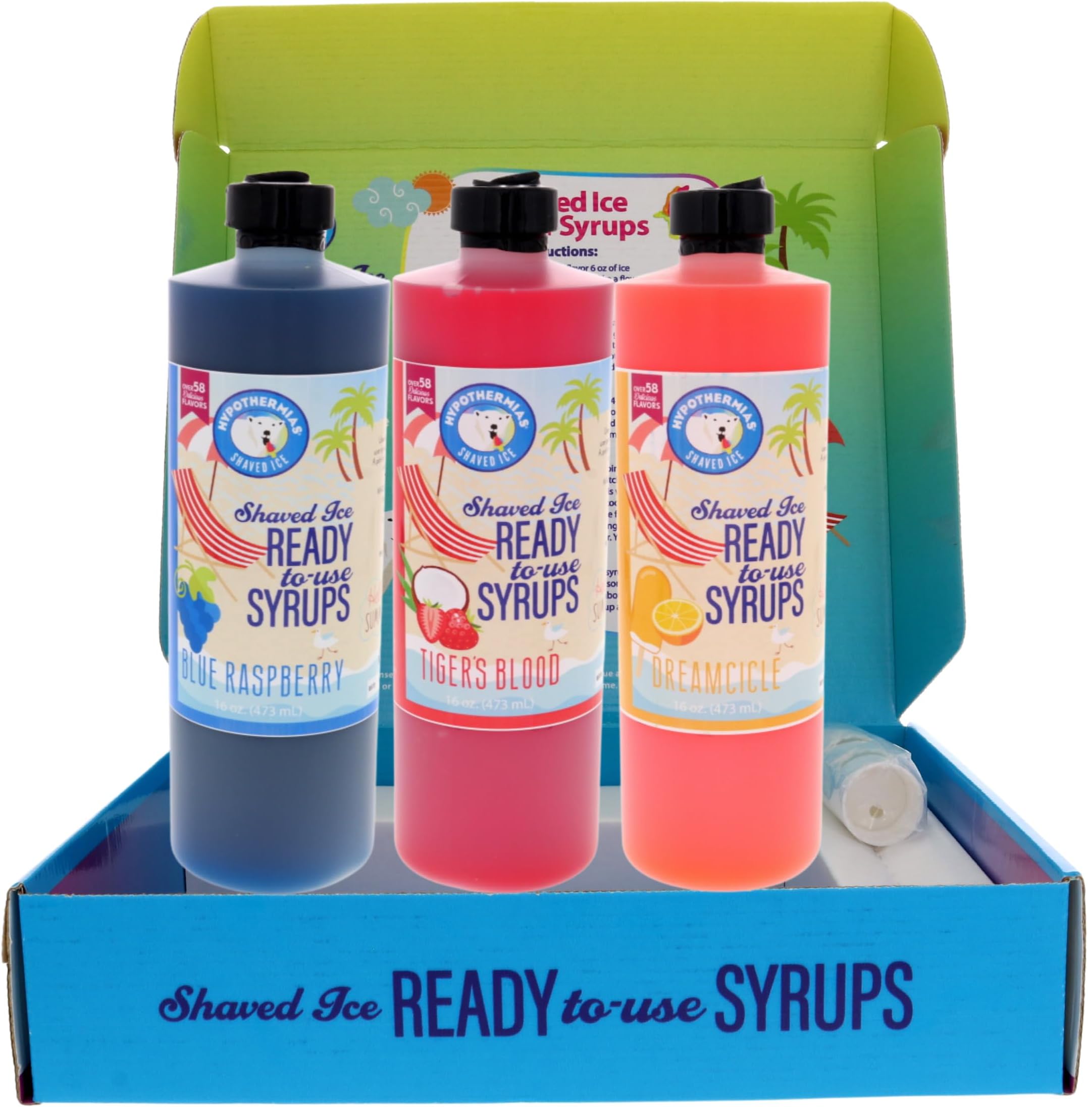 Amazon.com: Hypothermias Shaved Ice or Snow Cone Syrup Gift Set in Box ...