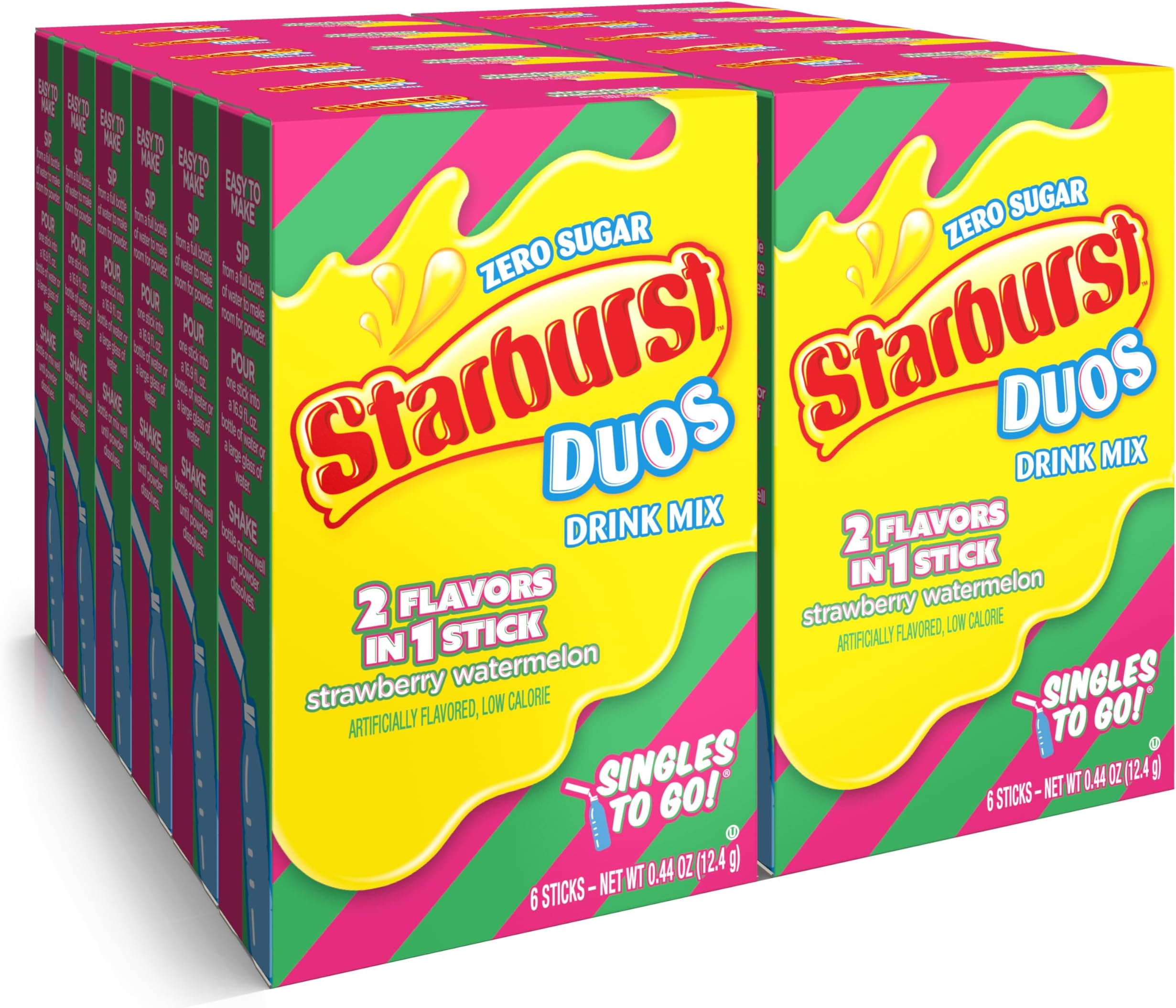 Amazon.com : Starburst Duos Singles To Go Powdered Drink Mix ...