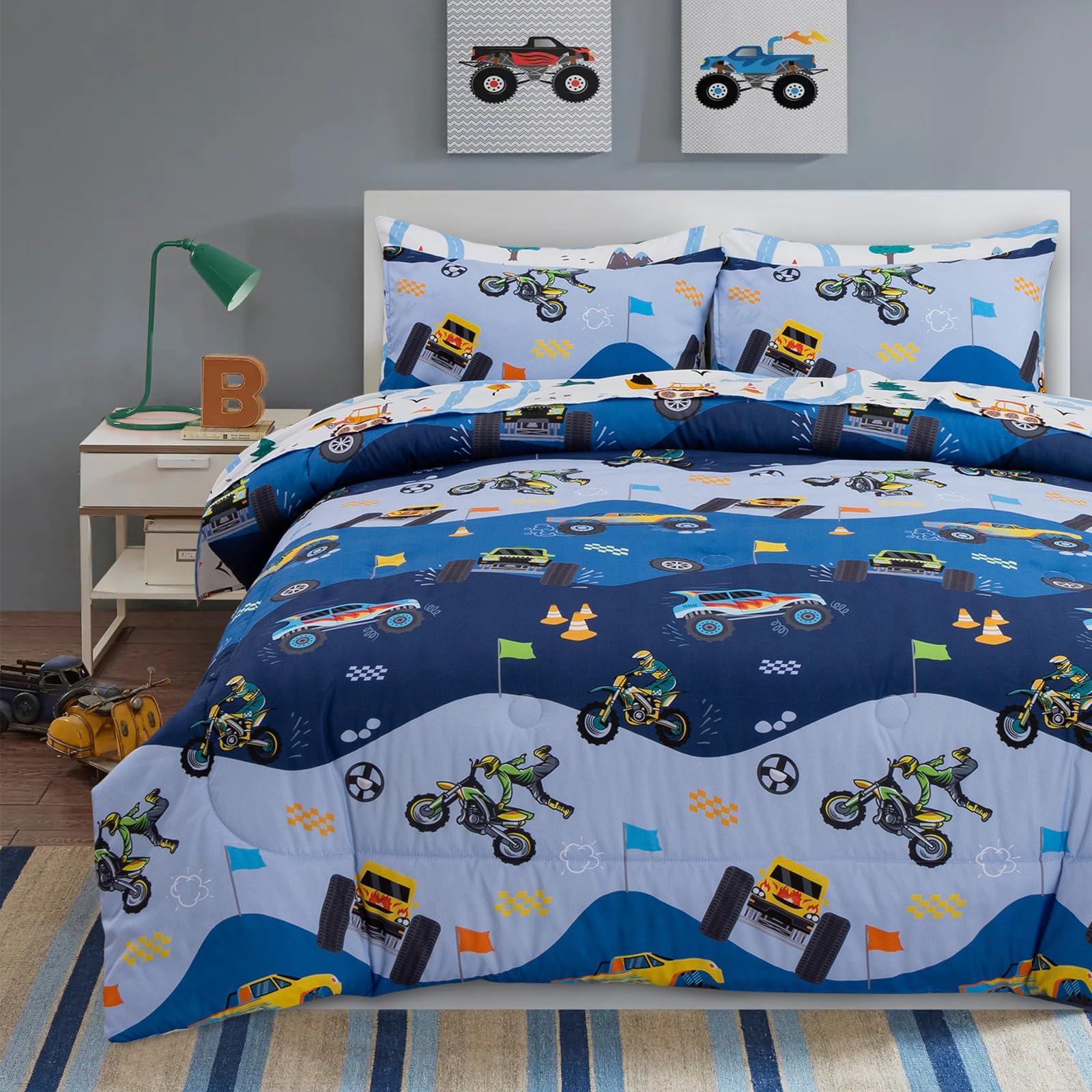 Amazon.com: Mi Zone Kids Twin Comforter Set for Boys 3 Piece Monster ...