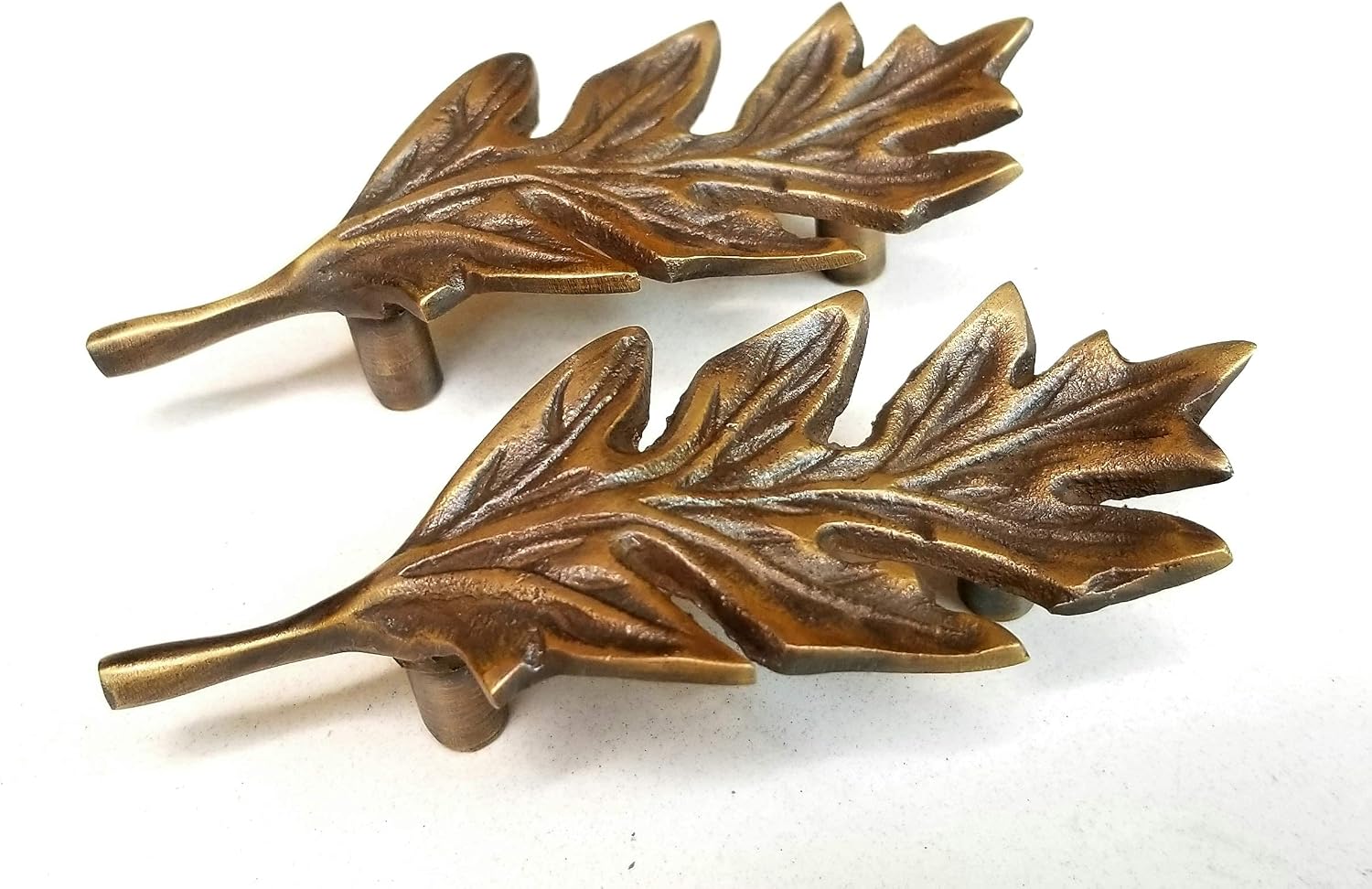 HardwareAndAntiques 2 Unique Antique Style Solid Brass Oak Leaf Handles ...