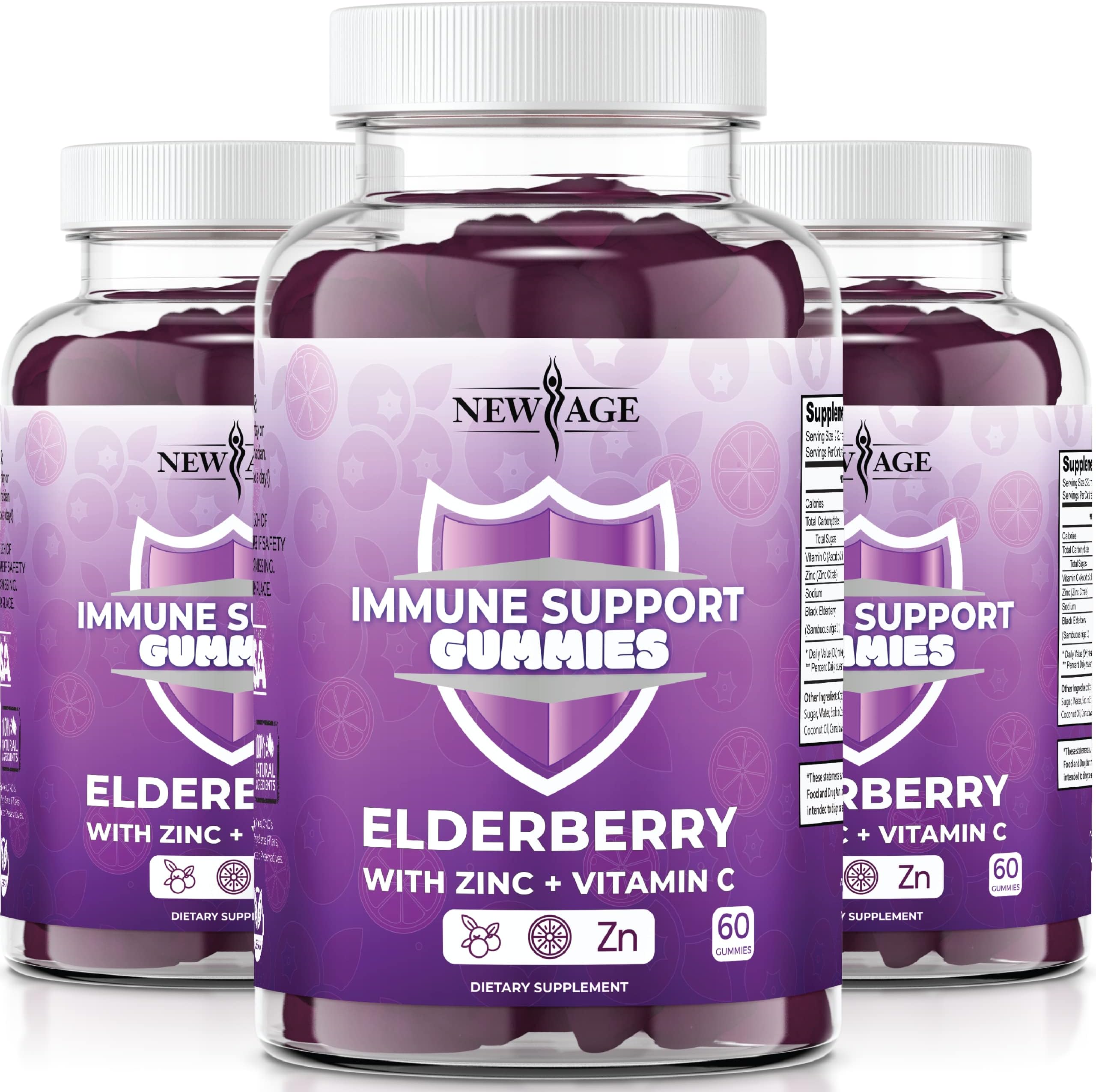 Amazon.com: NEW AGE Immune System Support Gummies - Sambucus Black ...