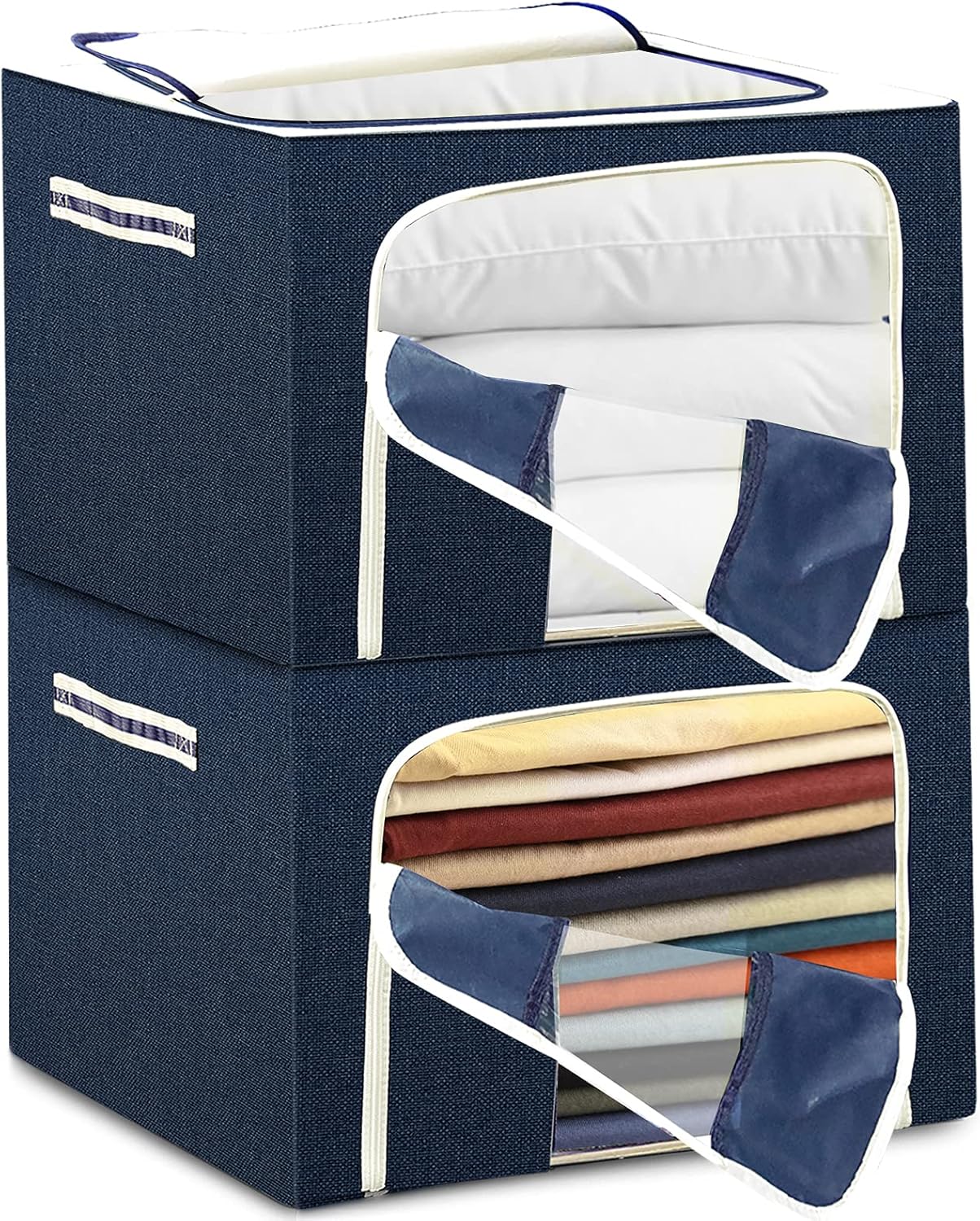 Amazon.com: 2 Pack Clothes Storage Container Set - Homlab 72L Closet ...