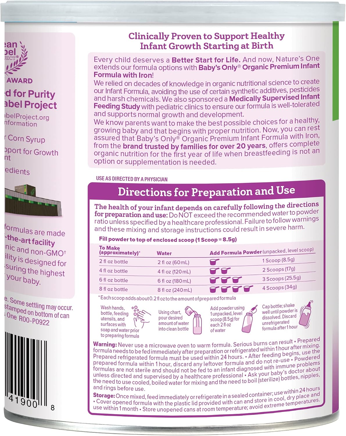 Baby's Only Organic Dairy Toddler Formula, 12.7 Oz (Pack of 1) | | USDA ...