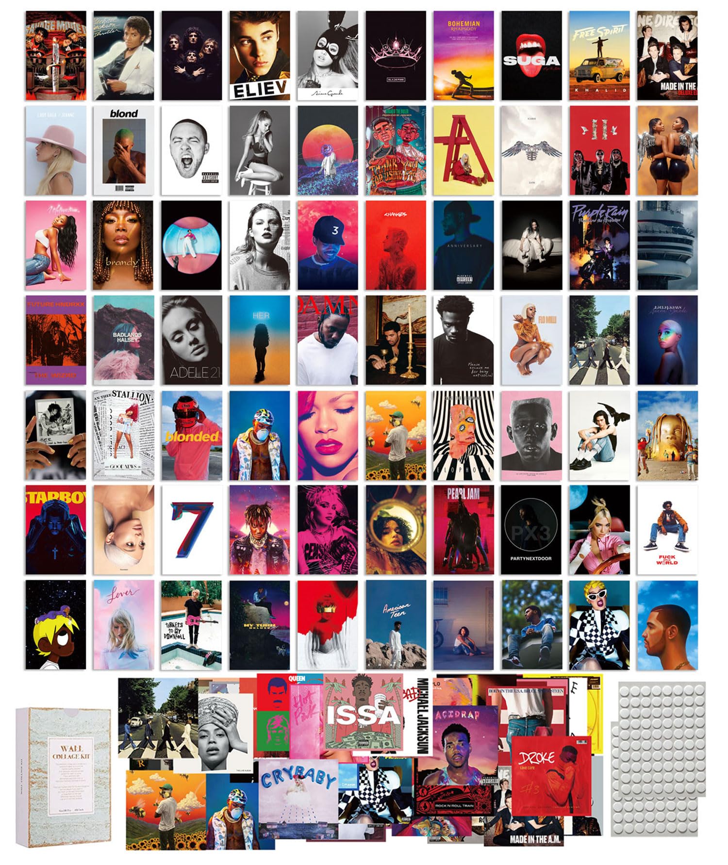 125 Pcs Album Covers Wall Collage Kit Aesthetic Pictures 4x6 inch Album ...