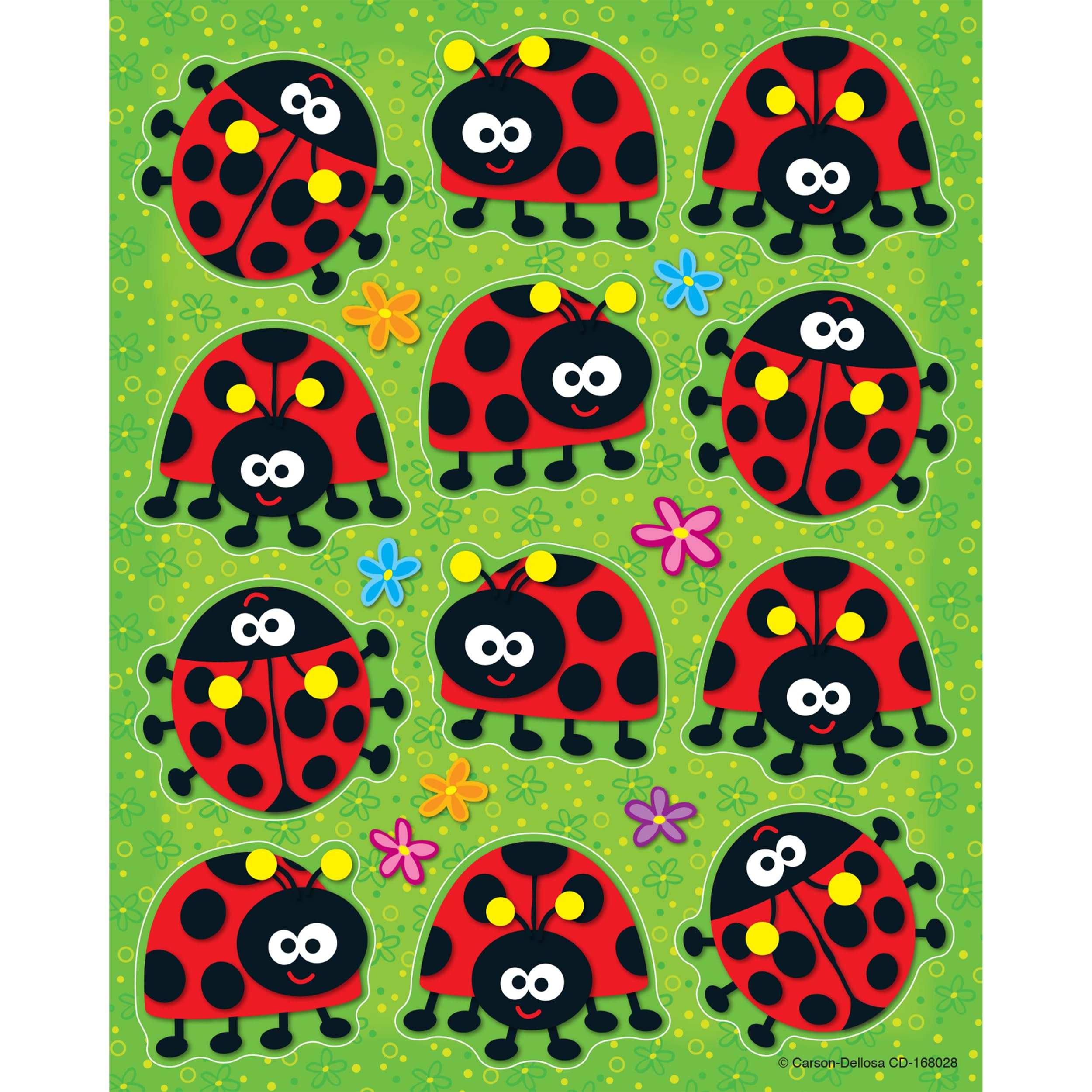 Snapklik.com : Carson Dellosa 72 Ladybug Stickers For Kids, 6 Sheets Of ...