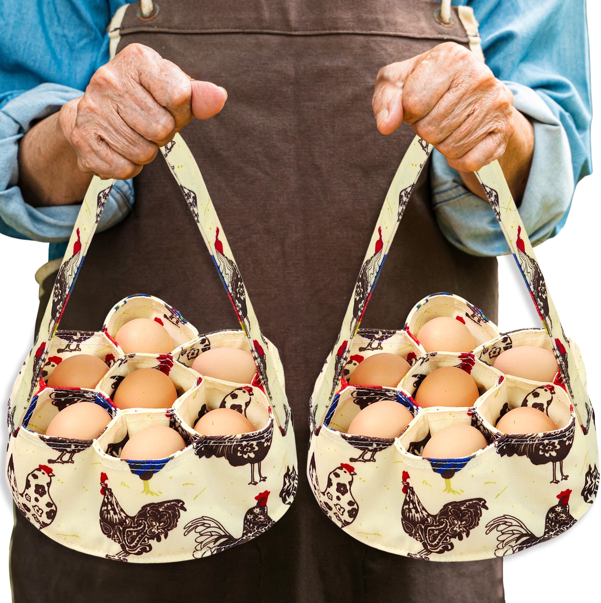 Amazon.com: Baksmill 2 Pcs Egg Collecting Basket Fresh Eggs Holder Bags ...